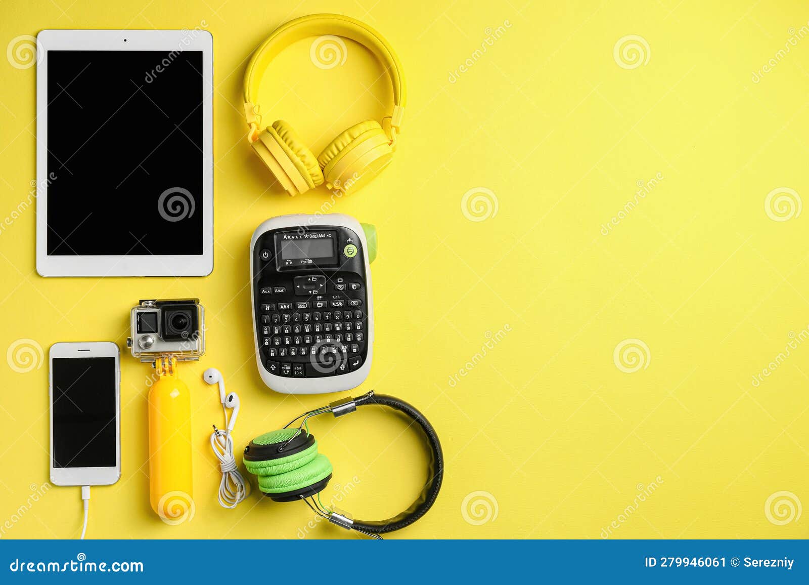 Different Modern Devices on Color Background Stock Image - Image of ...