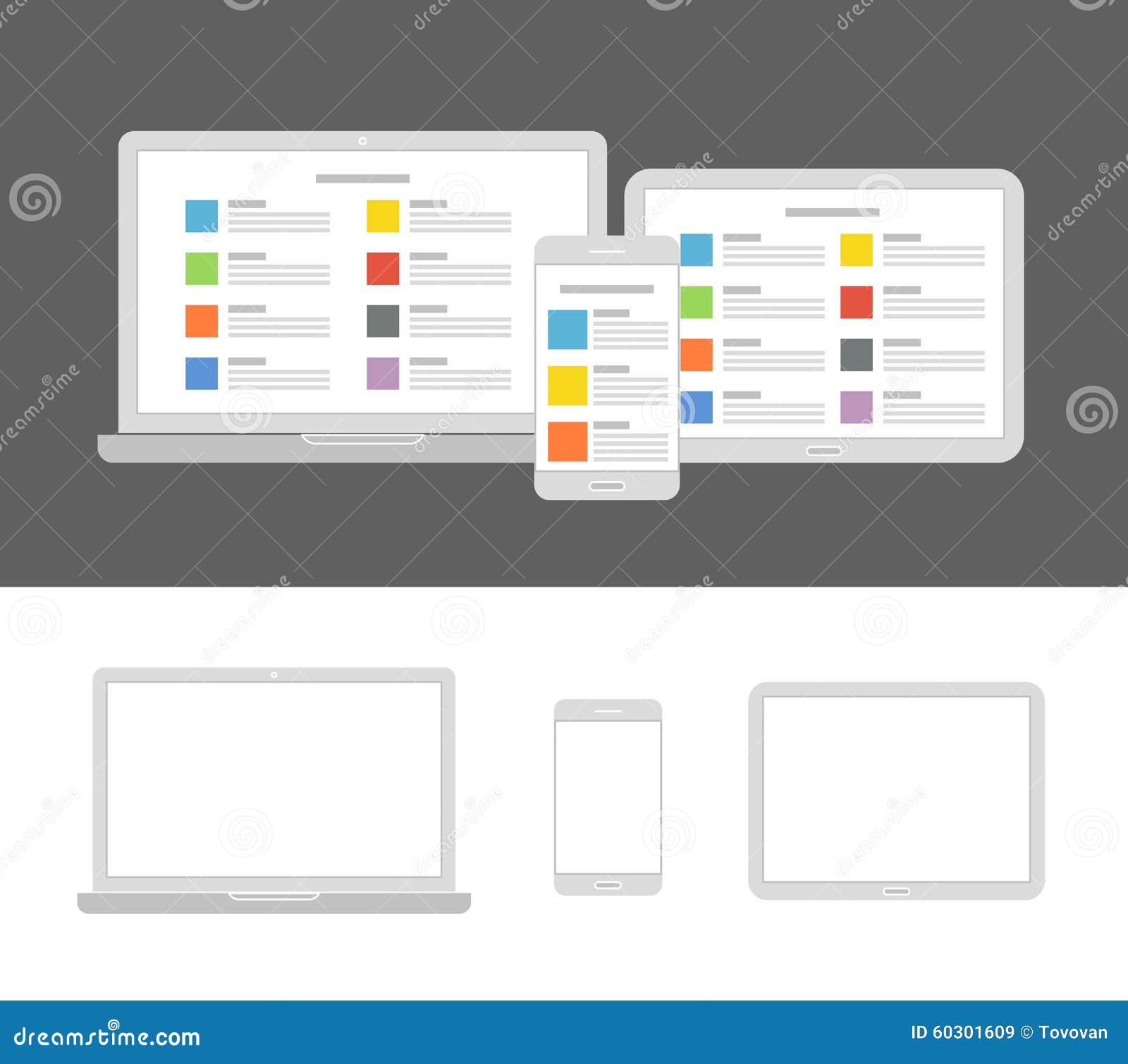 Different Modern Devices with Same Content Stock Vector - Illustration ...