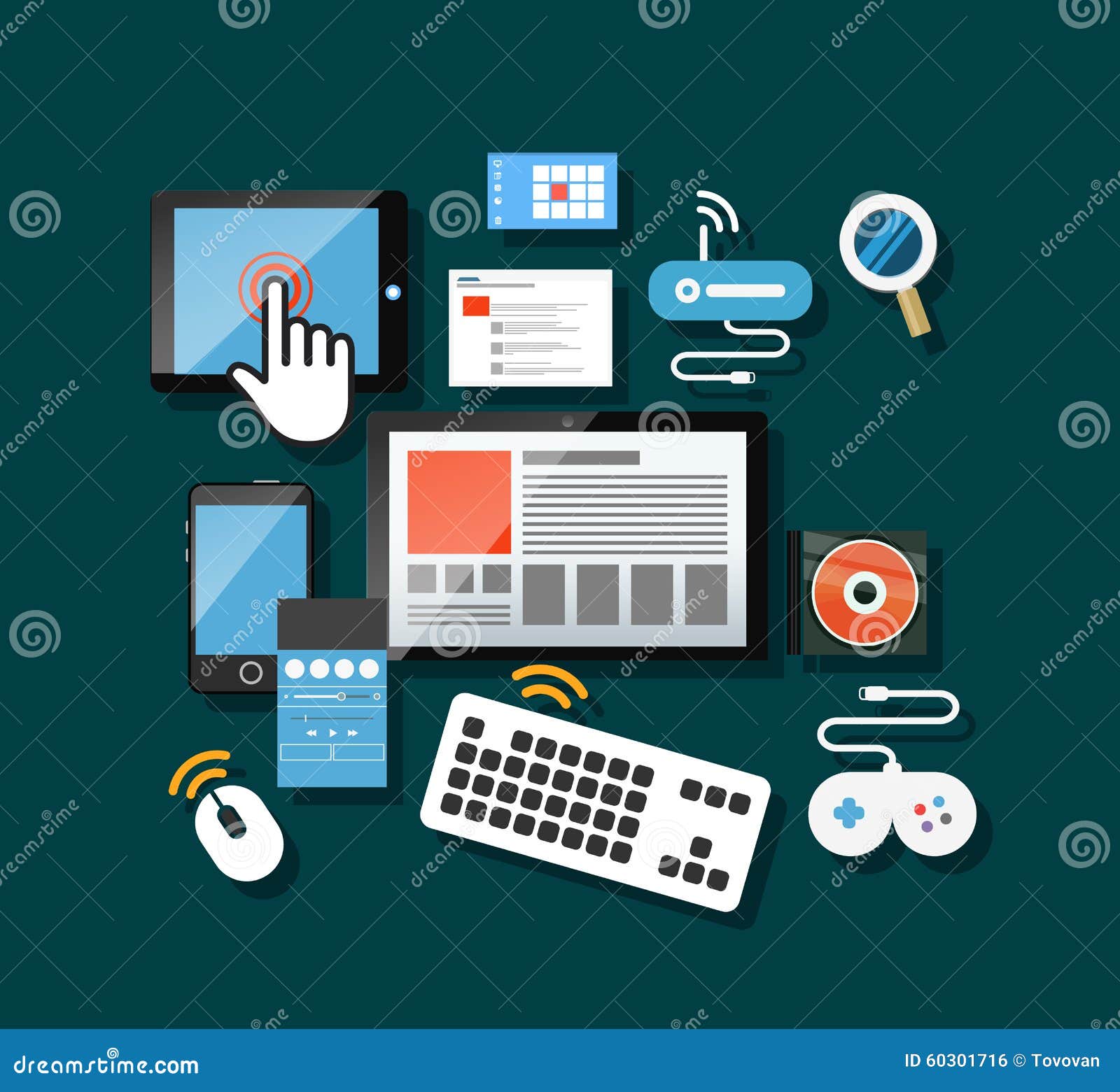 Different modern gadgets stock vector. Illustration of advertising ...