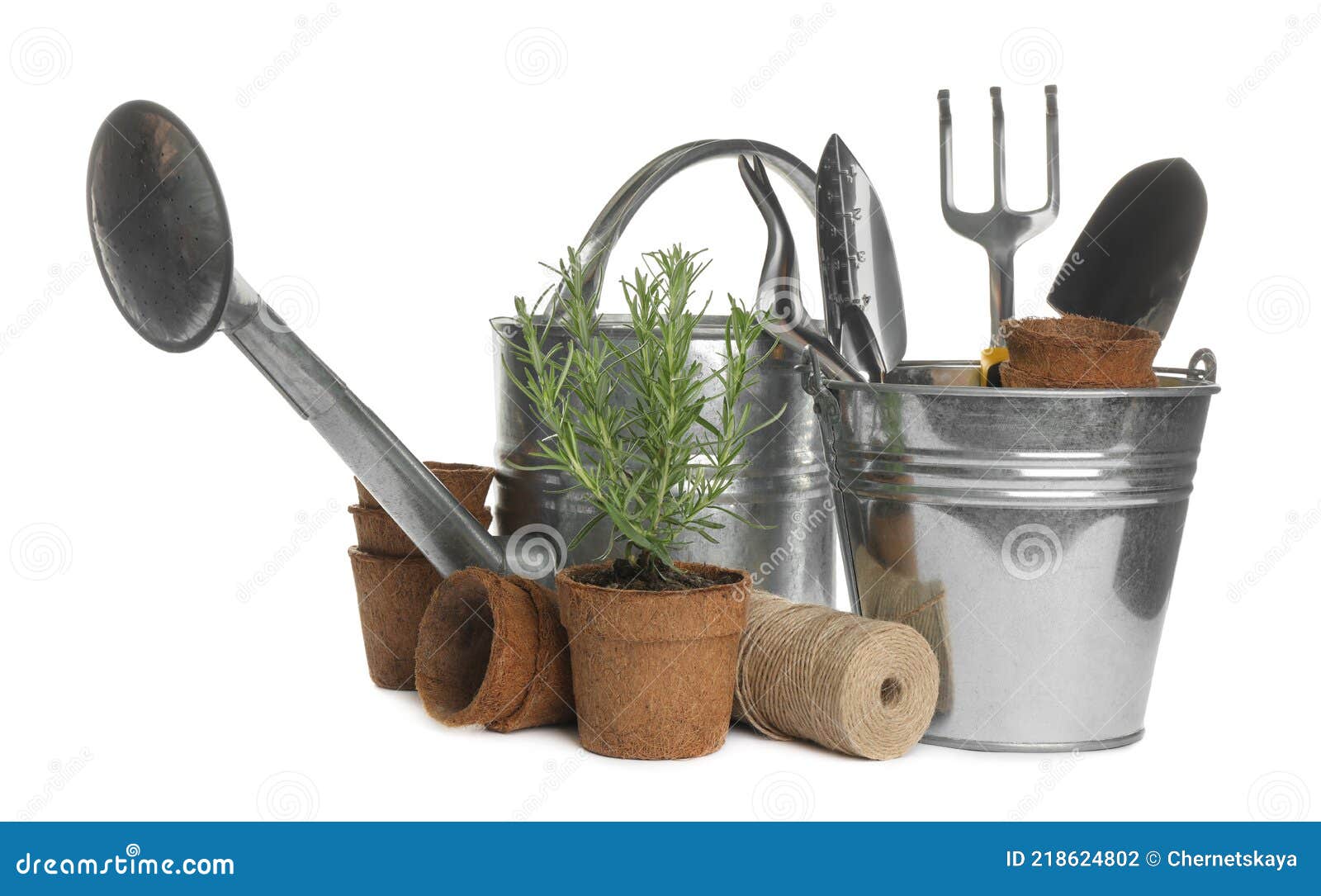 Different Modern Gardening Tools on White Background Stock Photo ...