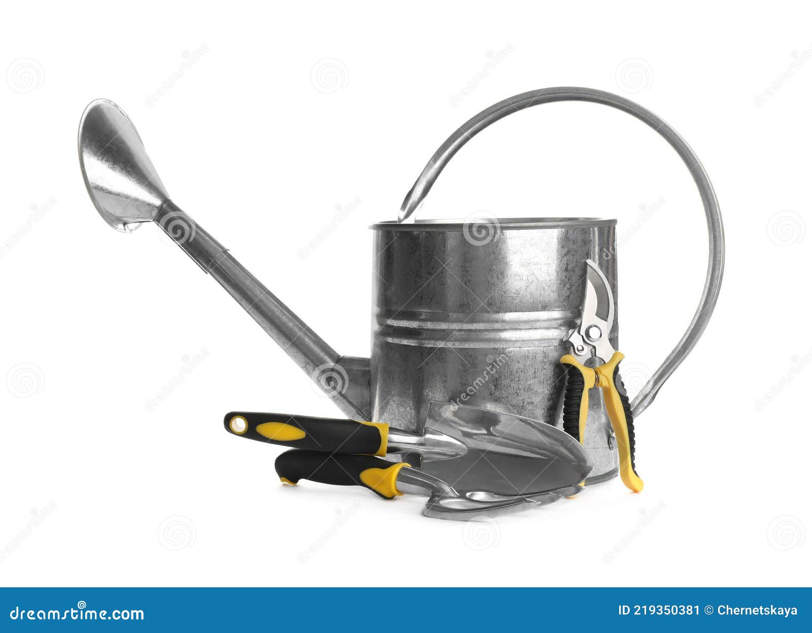 Different Modern Gardening Tools on White Background Stock Image ...