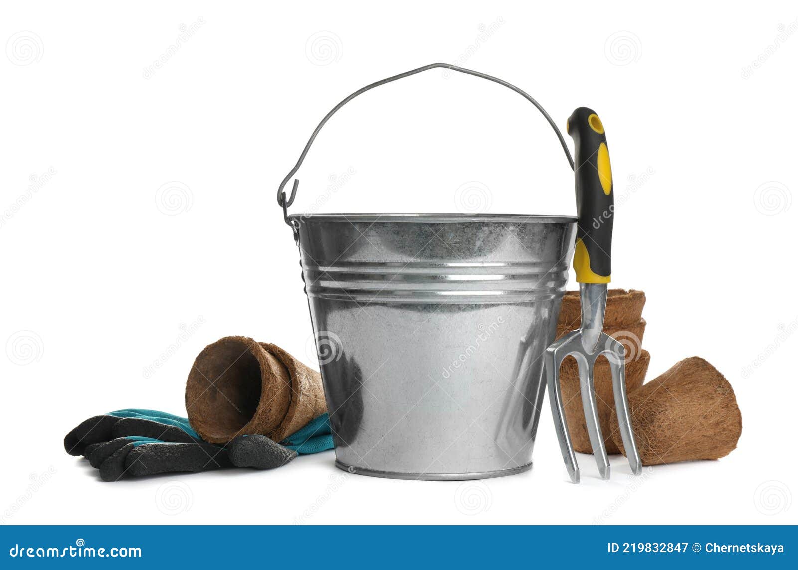 Different Modern Gardening Tools on White Background Stock Image ...