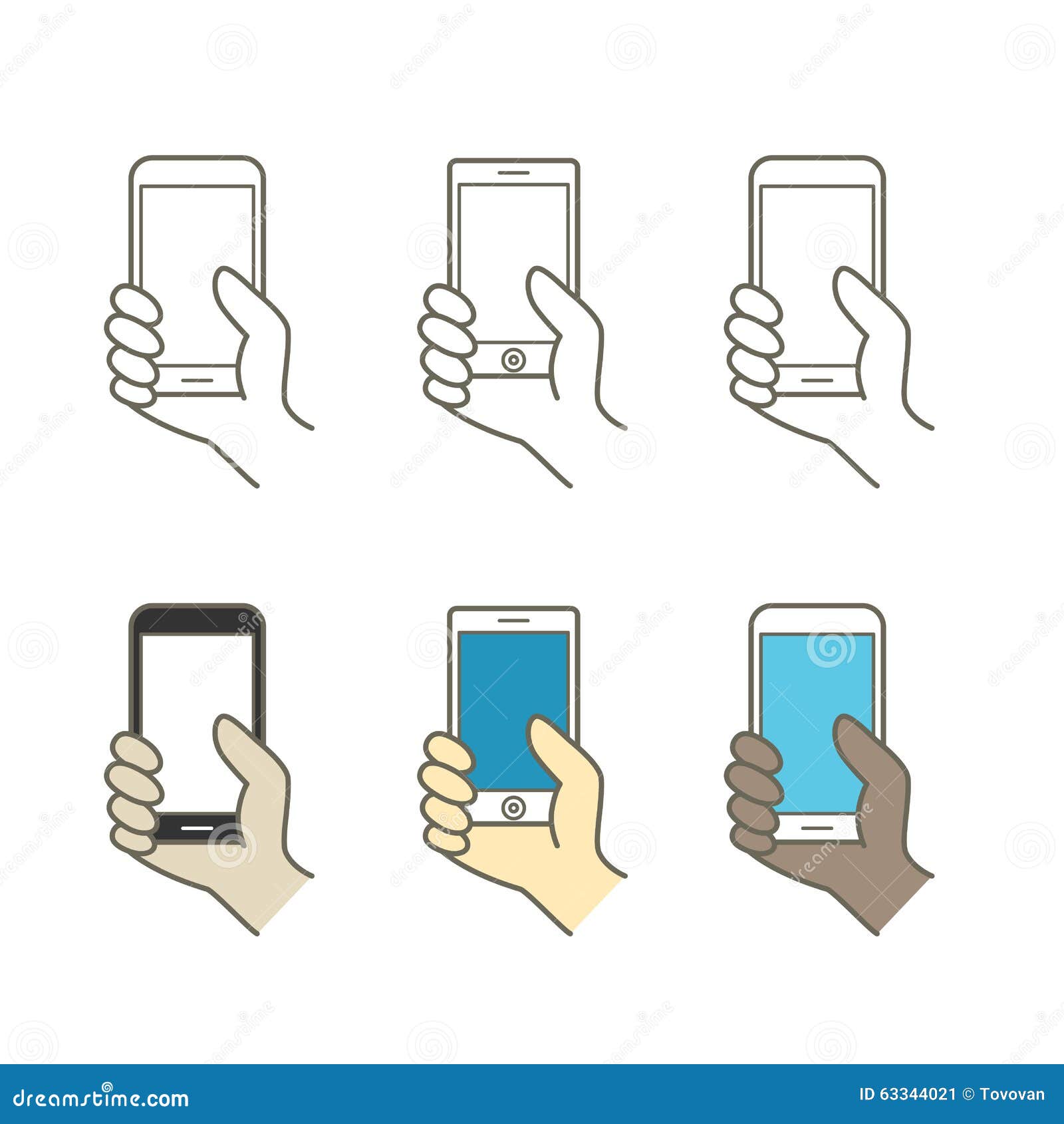 Different Modern Mobile Gadgets Stock Vector - Illustration of lineart ...
