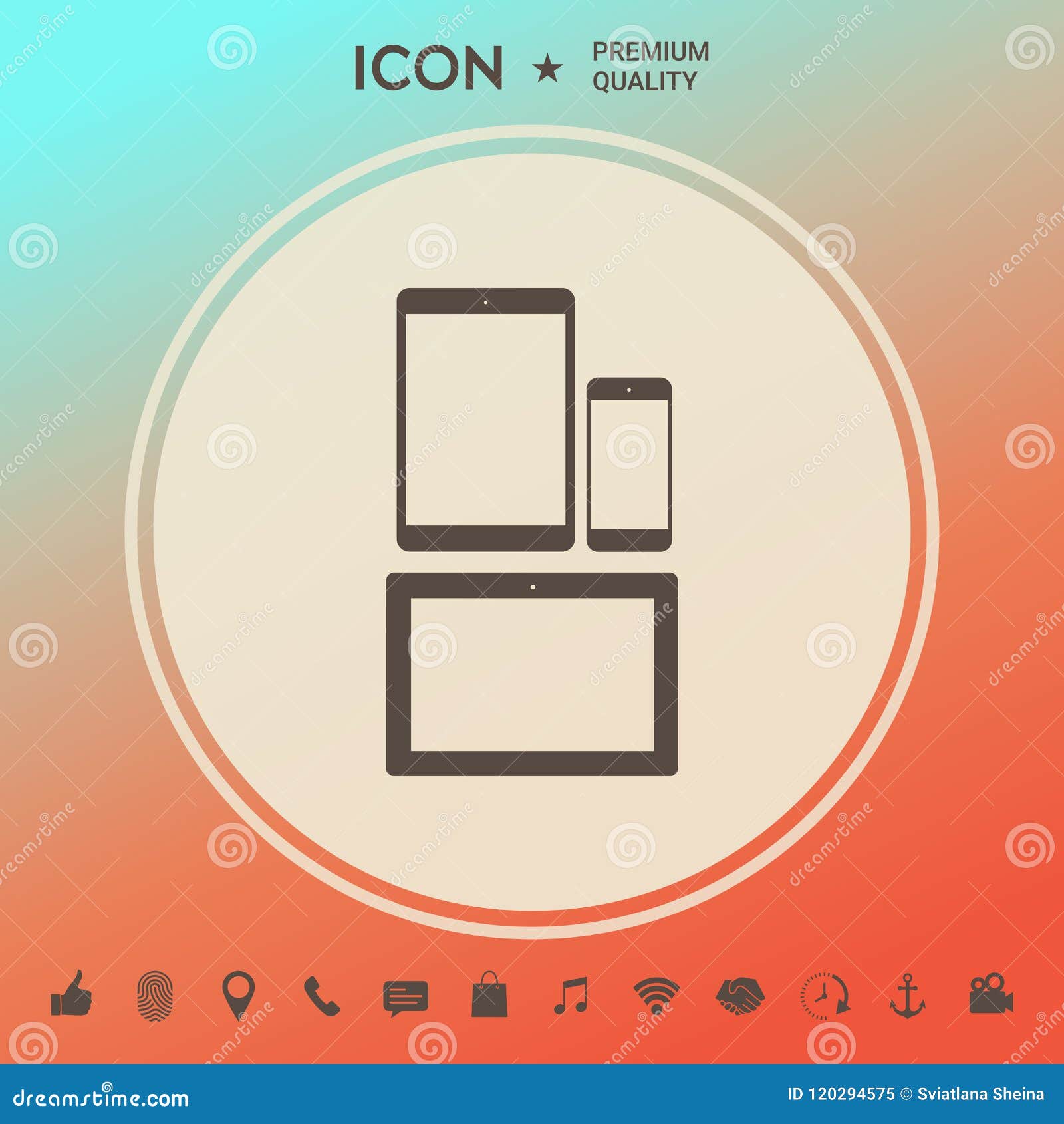 Different Modern Personal Gadgets. Tablet, Phone Icon Stock Vector ...