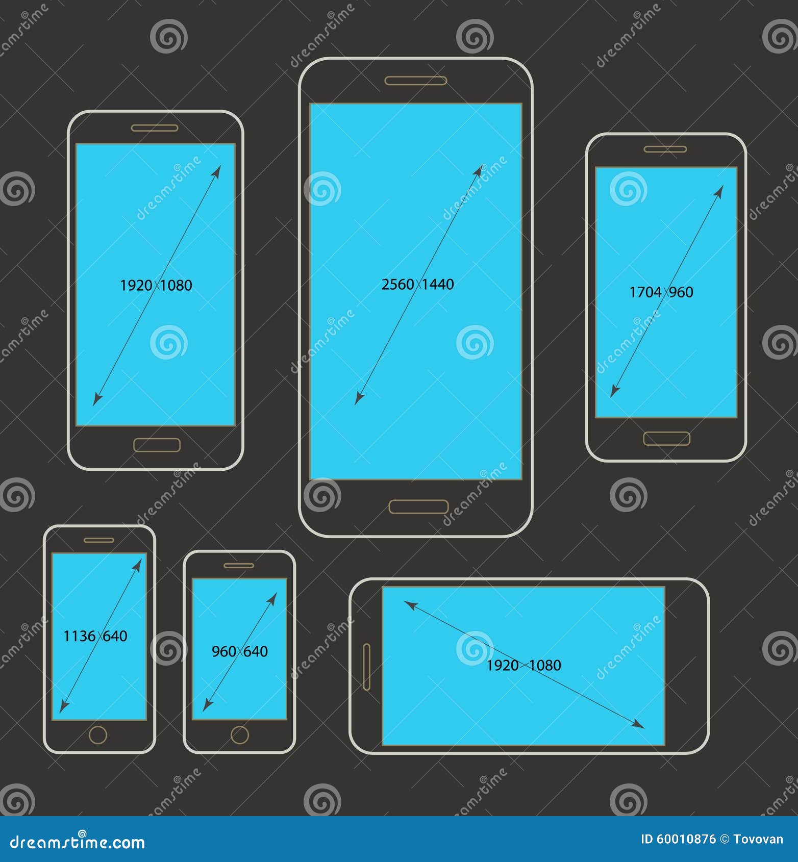 Different Modern Smartphone Resolutions Mockups Stock Vector ... Different Modern Smartphone Resolutions Mockups Stock Vector ...