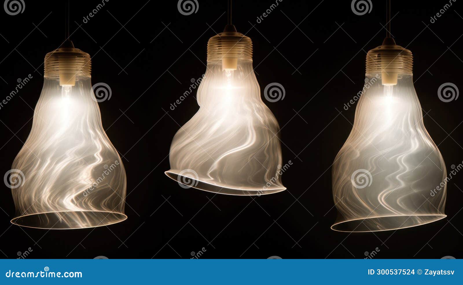 Different Modern Streamlined Chandeliers. Translucency, Transparency ...