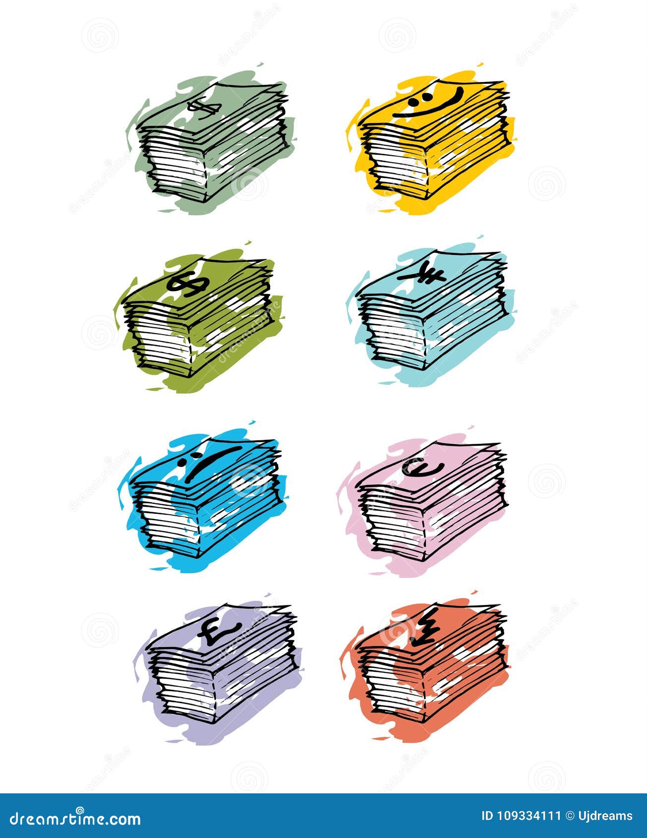 Different money stock vector. Illustration of exchange - 109334111