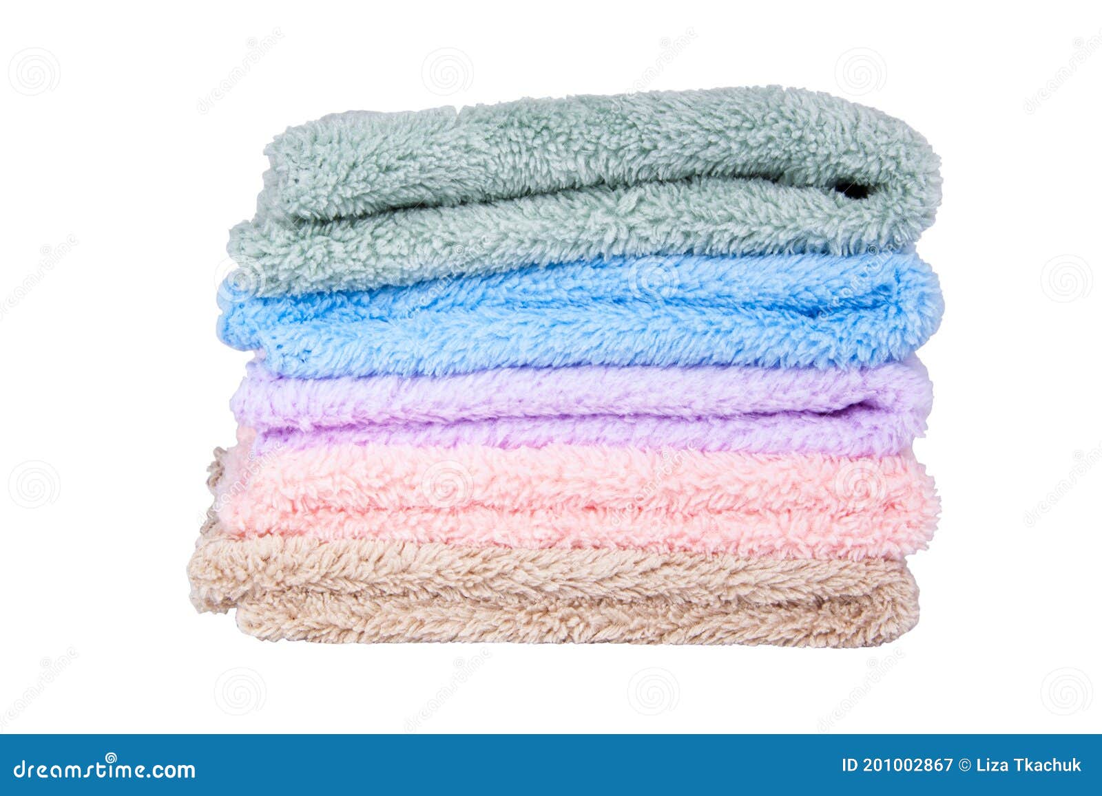 Different Multicolor Fluffy Fabric Pieces Isolated Stock Image - Image ...
