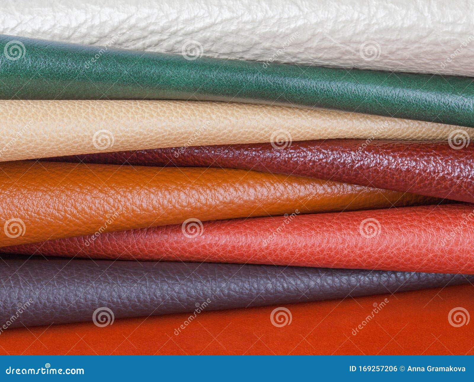 Multicolored Natural Leather Textures Samples Stock Photo - Image of ...