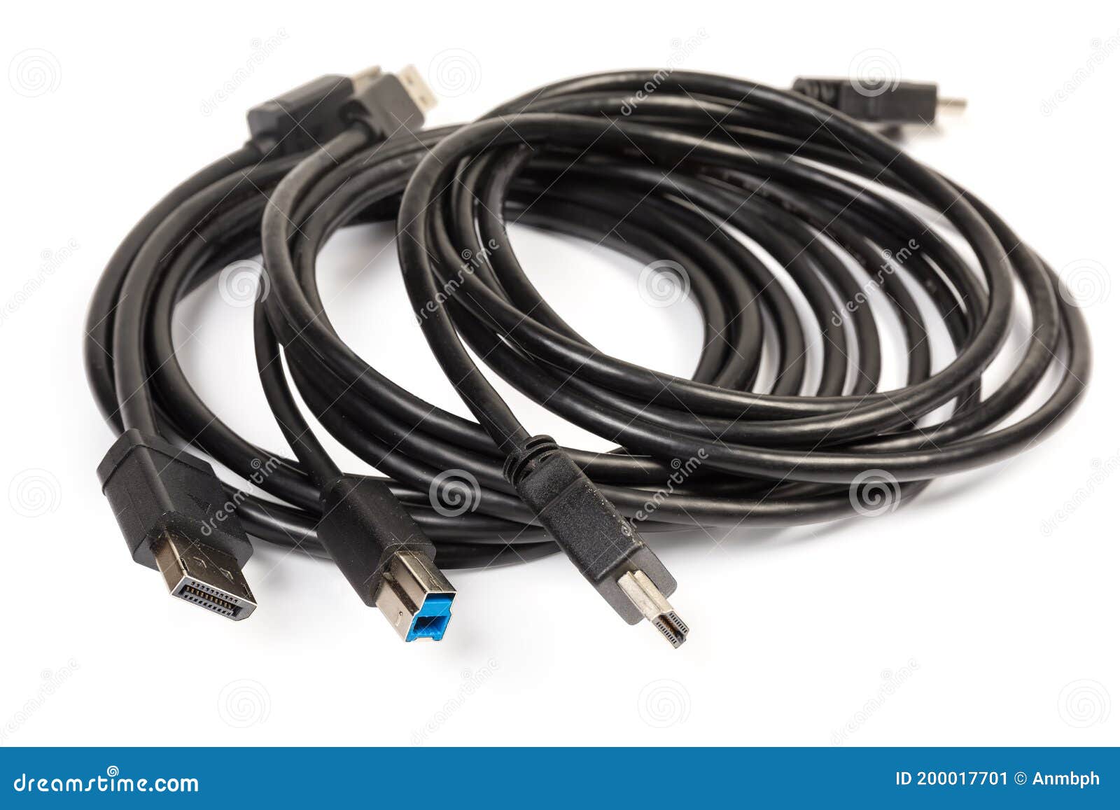 Different Multimedia and Computers Interface Cables Closeup in ...