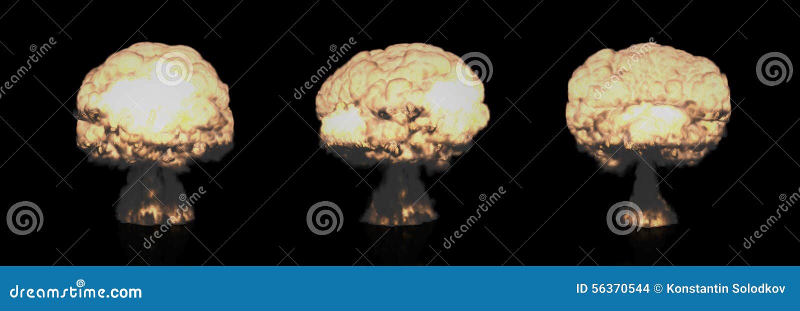 Different Mushroom Clouds of Nuclear Explosion Stock Illustration ...