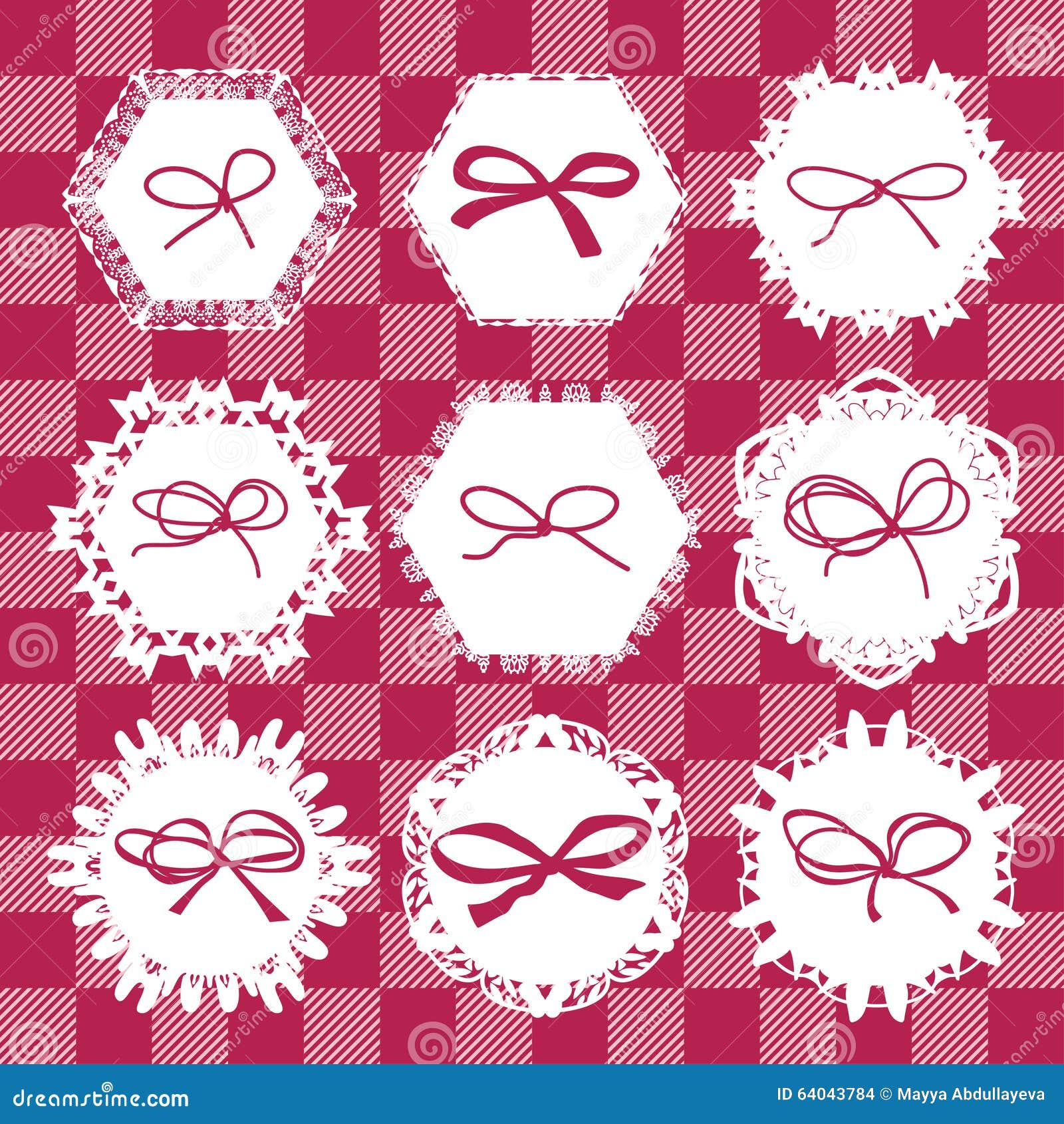Different Napkins with Decorative Ribbons Stock Vector - Illustration ...