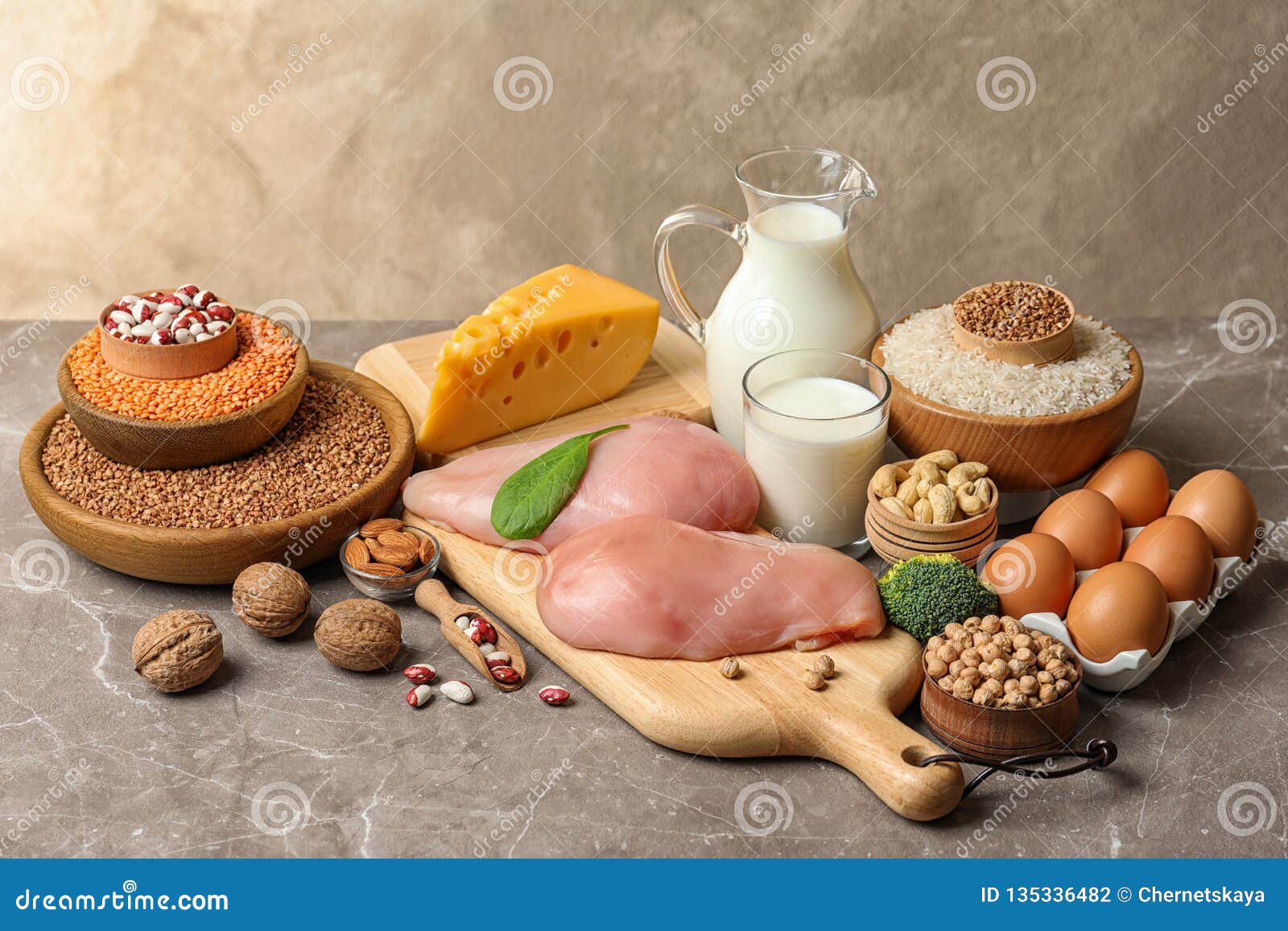 Different Natural Food on Table. Stock Photo - Image of cook, fresh ...