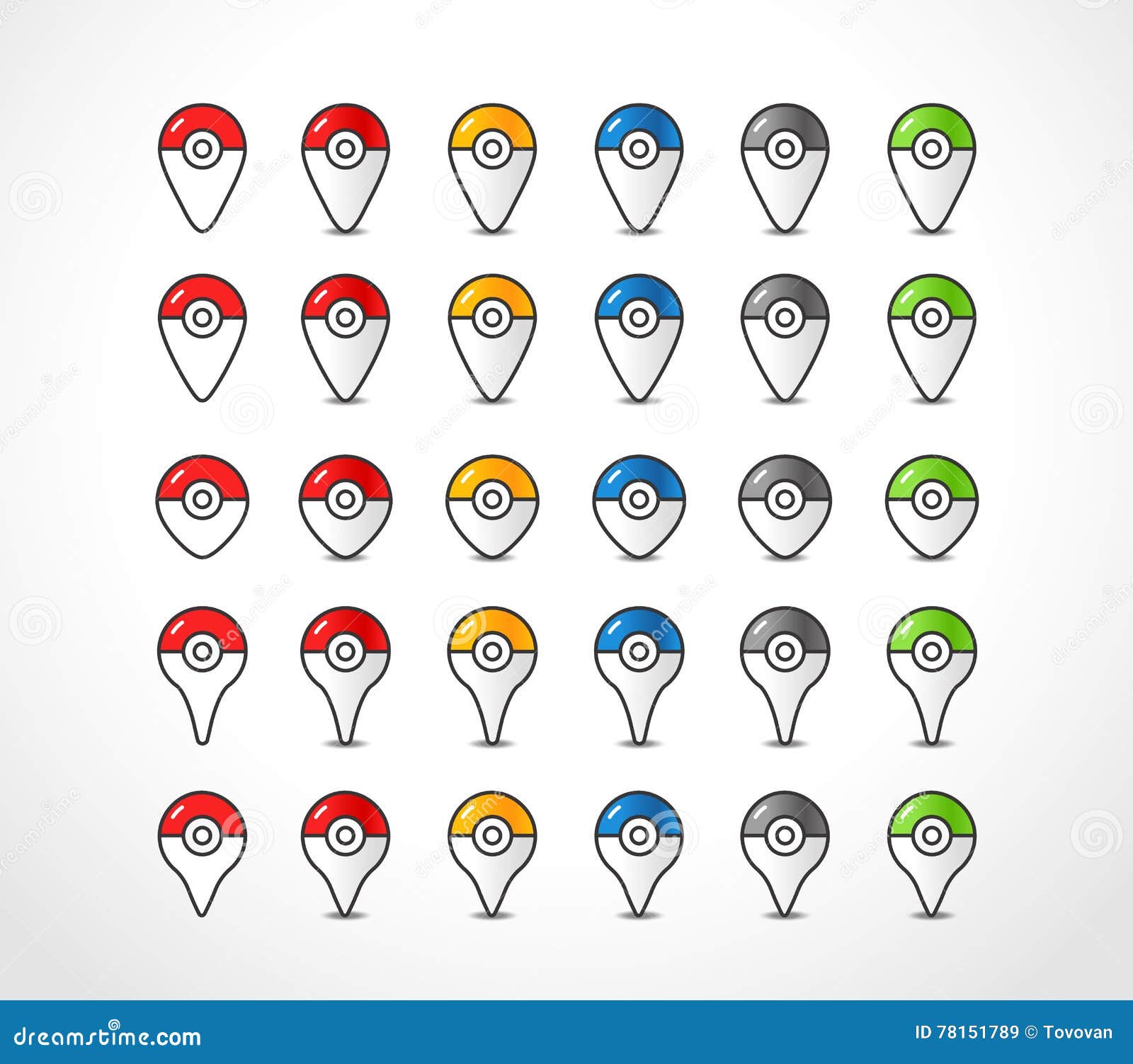 Different Navigation Pins Collection Stock Vector - Illustration of ...