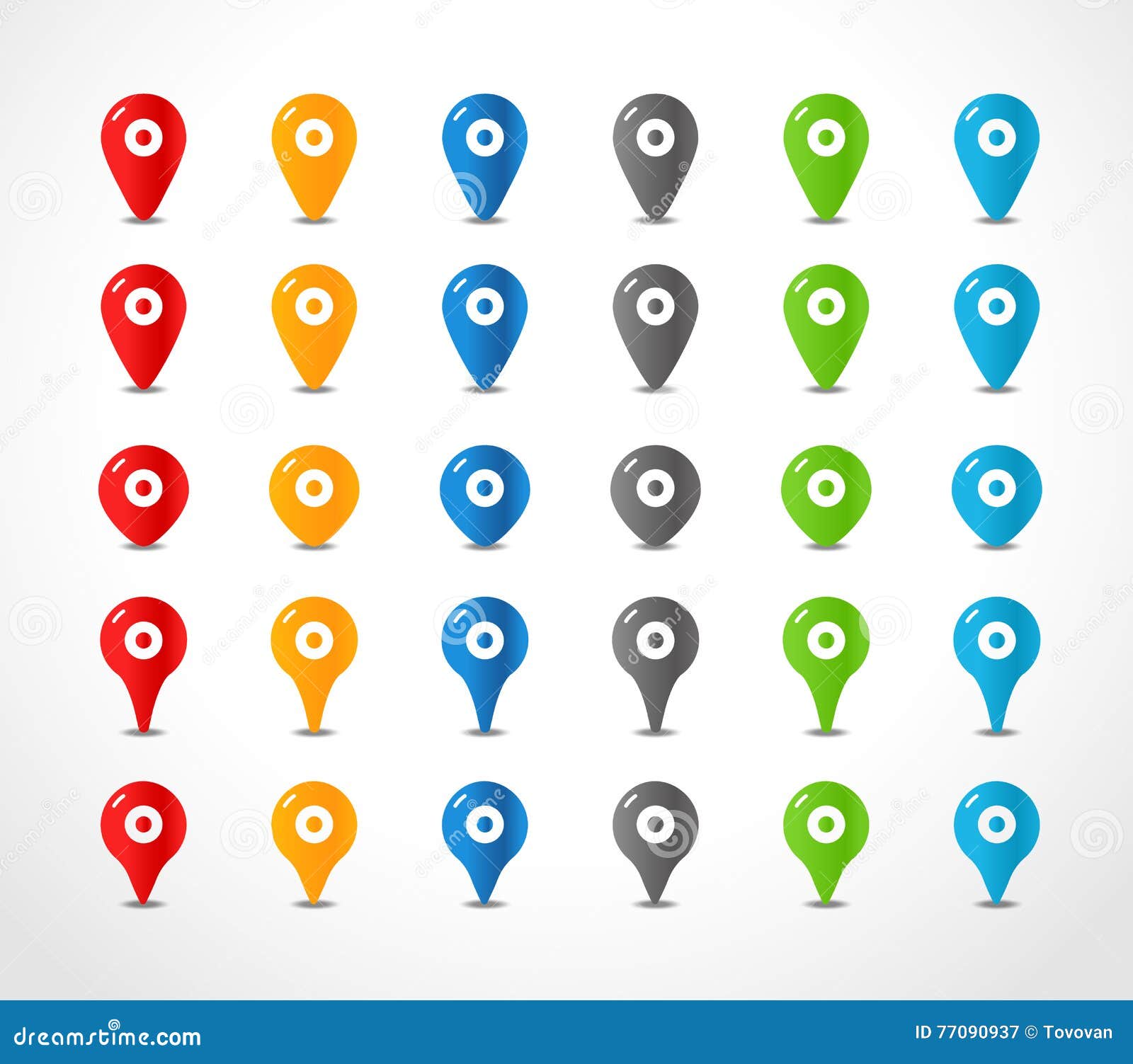 Different Navigation Pins Color Collection Stock Vector - Illustration ...