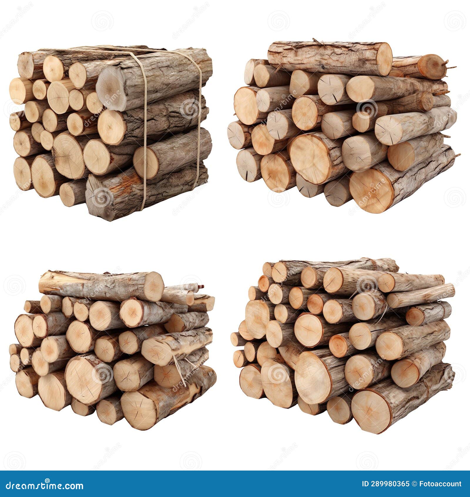 Different Neatly Organized Isolated Stacks of Wood - Generative AI ...