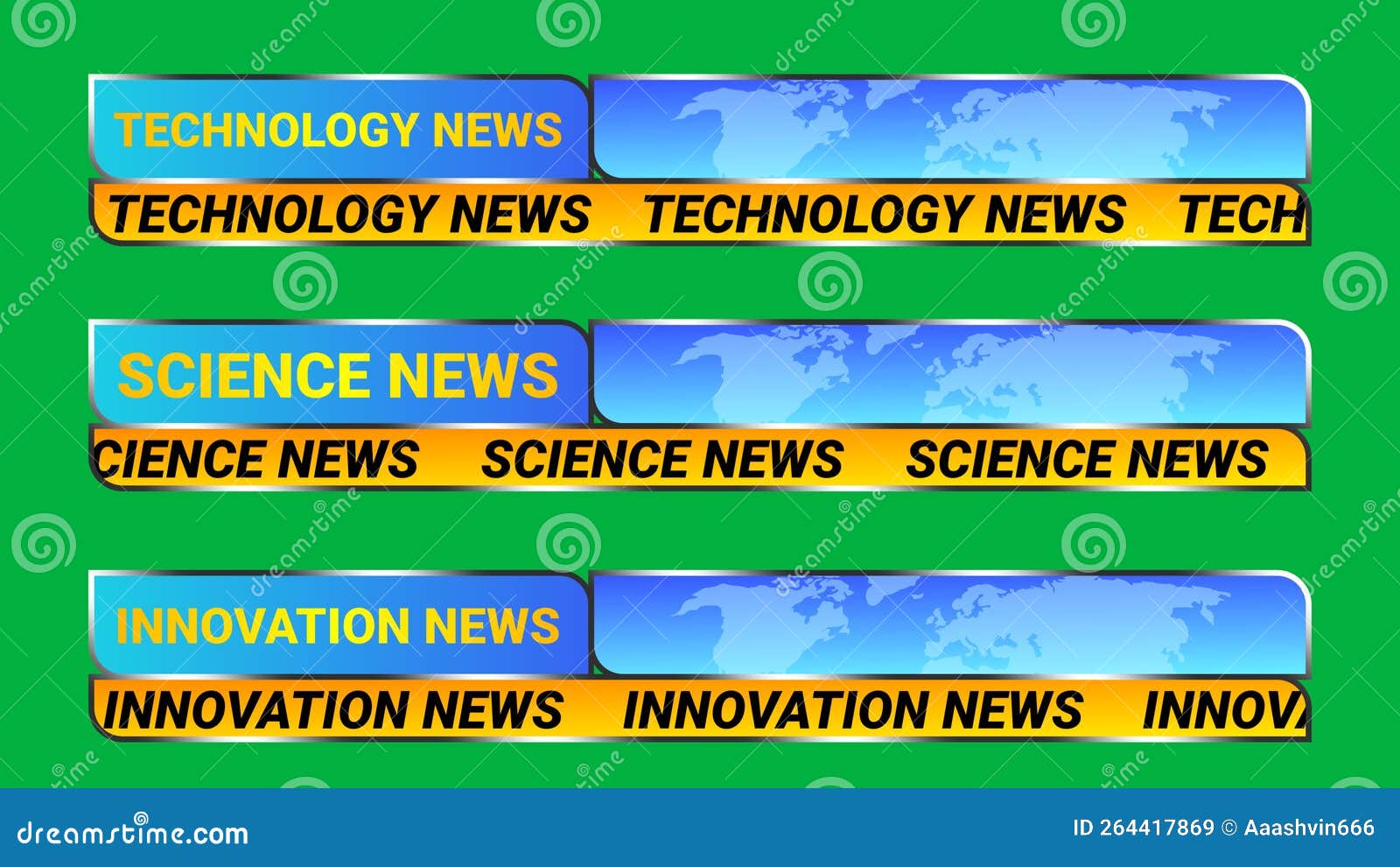 Different News Catagory Lines with Text Space Stock Illustration ...