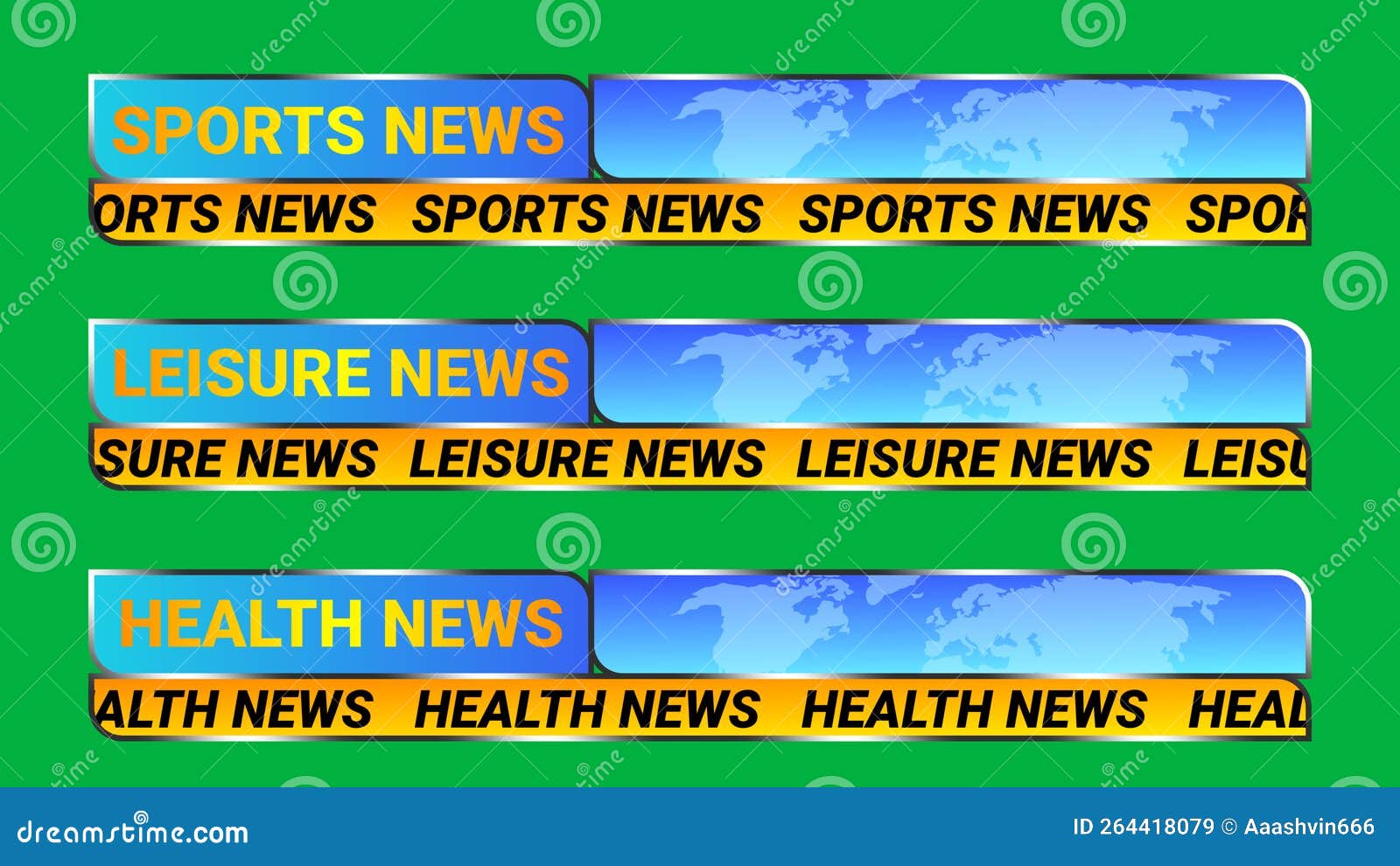 Different News Catagory Lines with Text Space Stock Illustration ...