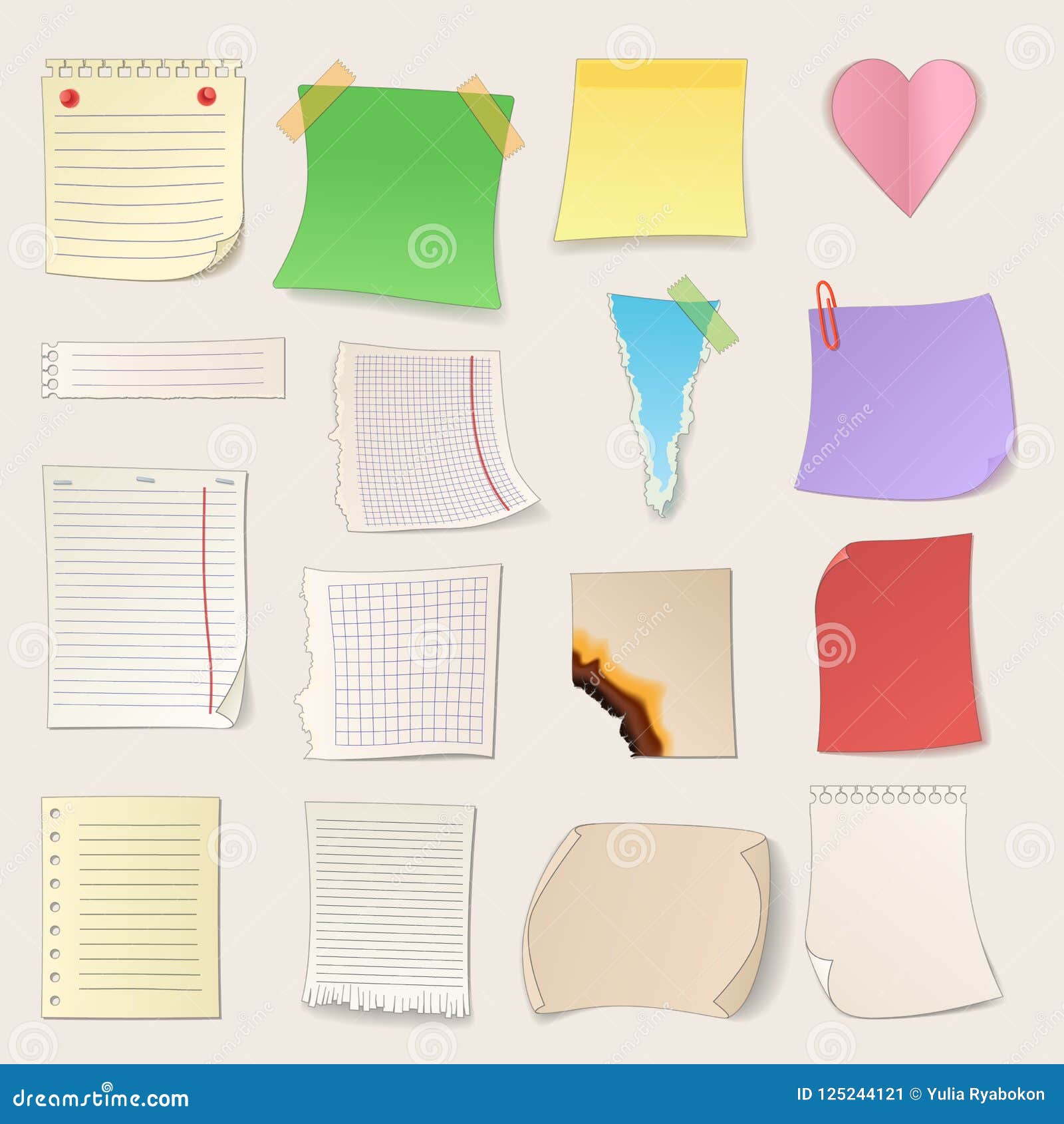 Different Note Papers and Stickers Stock Image - Image of notice ...