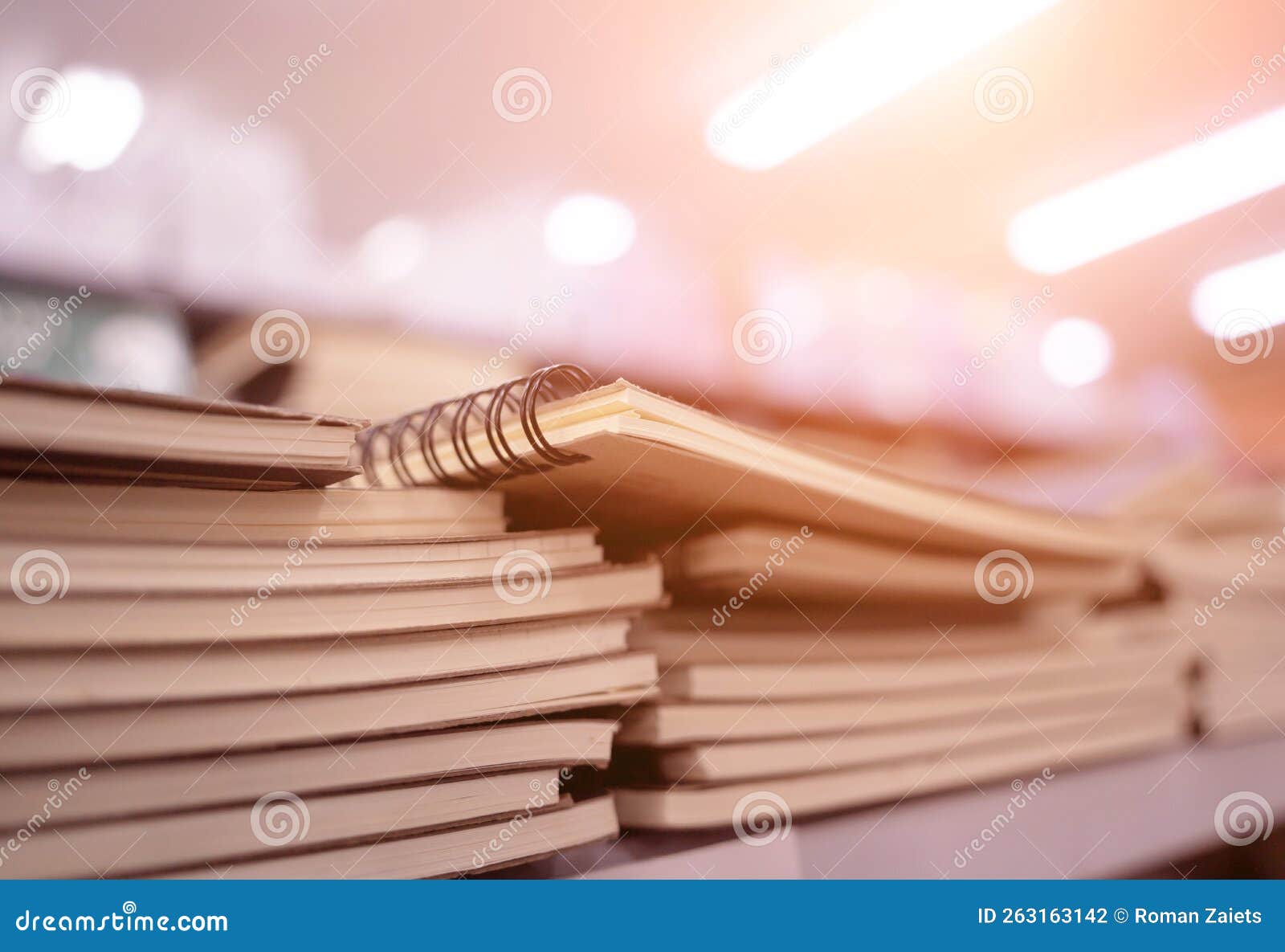 Different Notebooks Lying on the Shelves in the Book Store Stock Photo ...