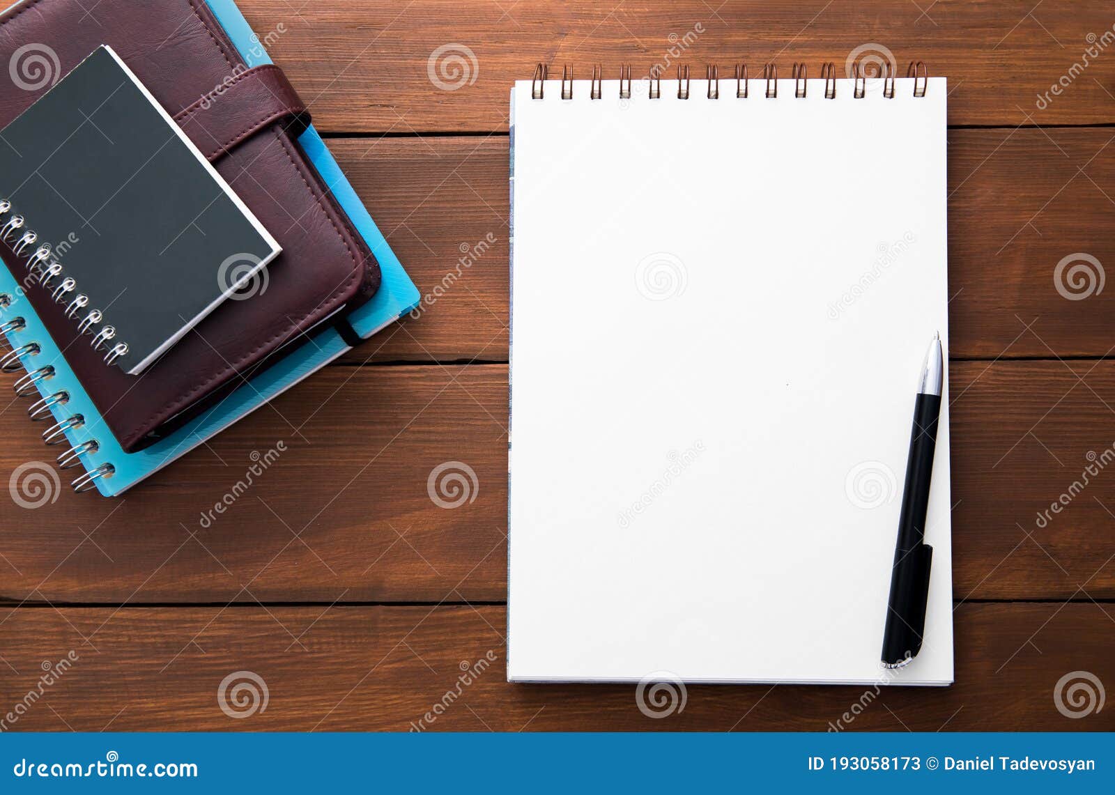 Different Notepads on Table Stock Image - Image of black, design: 193058173