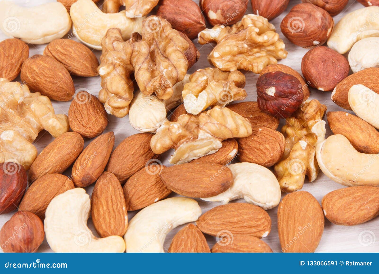 Different Nuts and Almonds As Source Vitamins and Minerals Stock Image ...