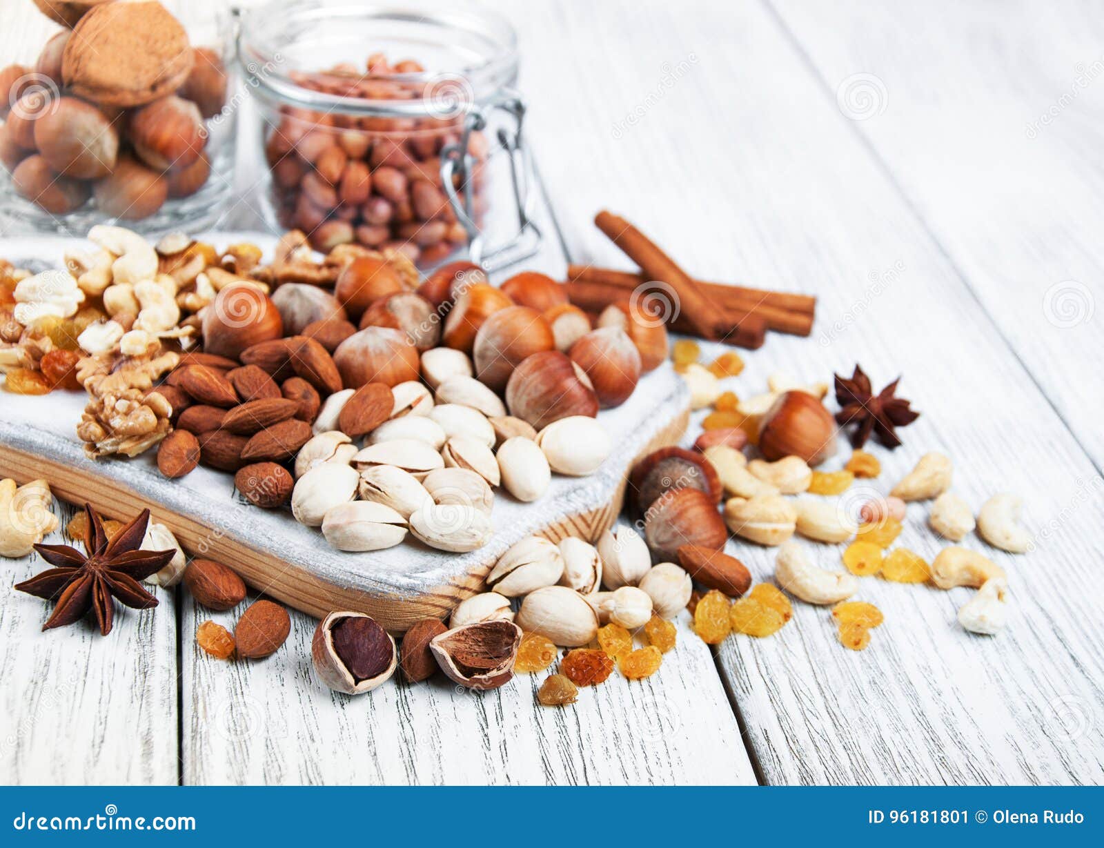 Different nuts on a table stock image. Image of hazelnut - 96181801
