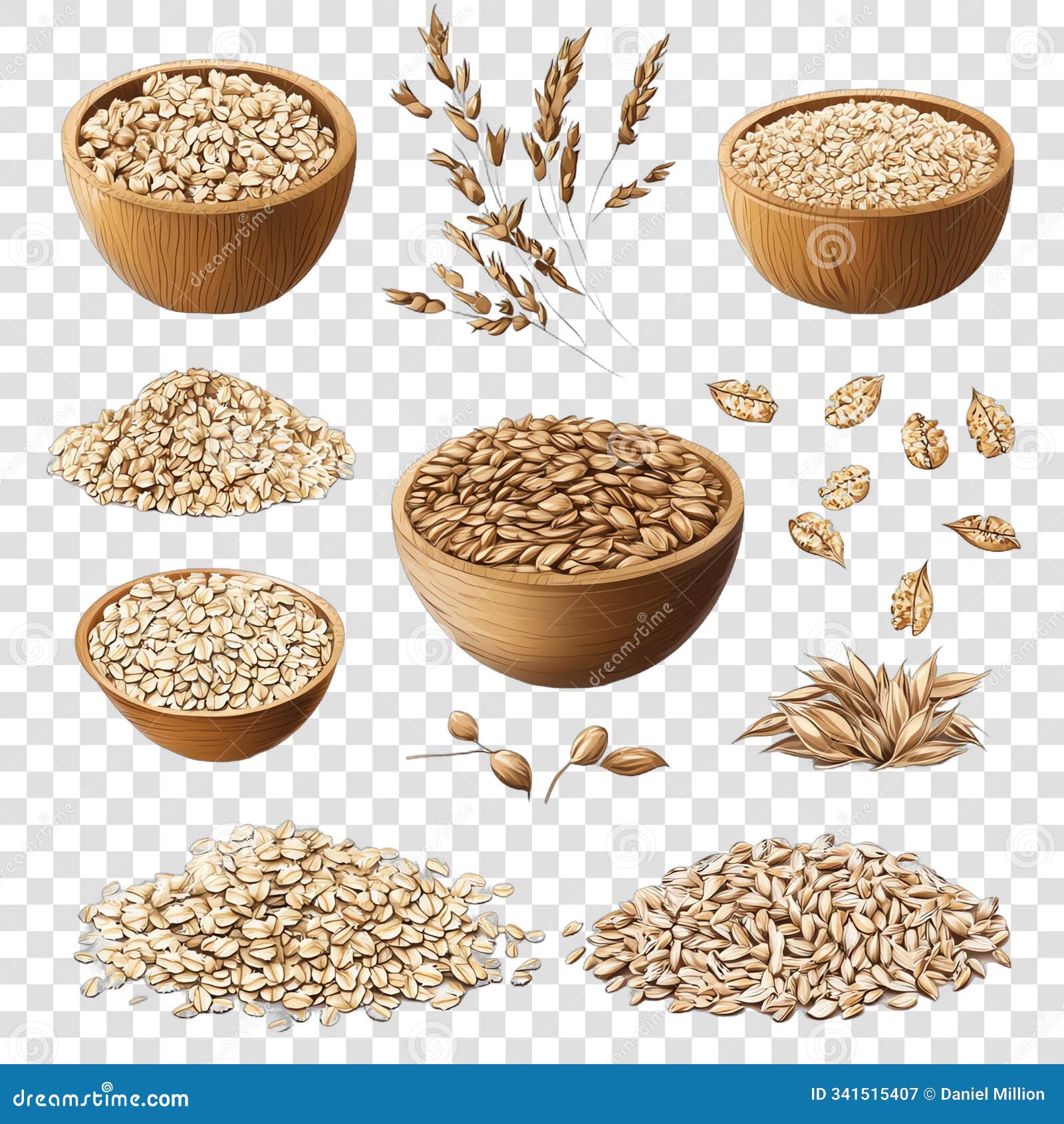 Different Oats Illustration Stock Image - Illustration of breakfast ...