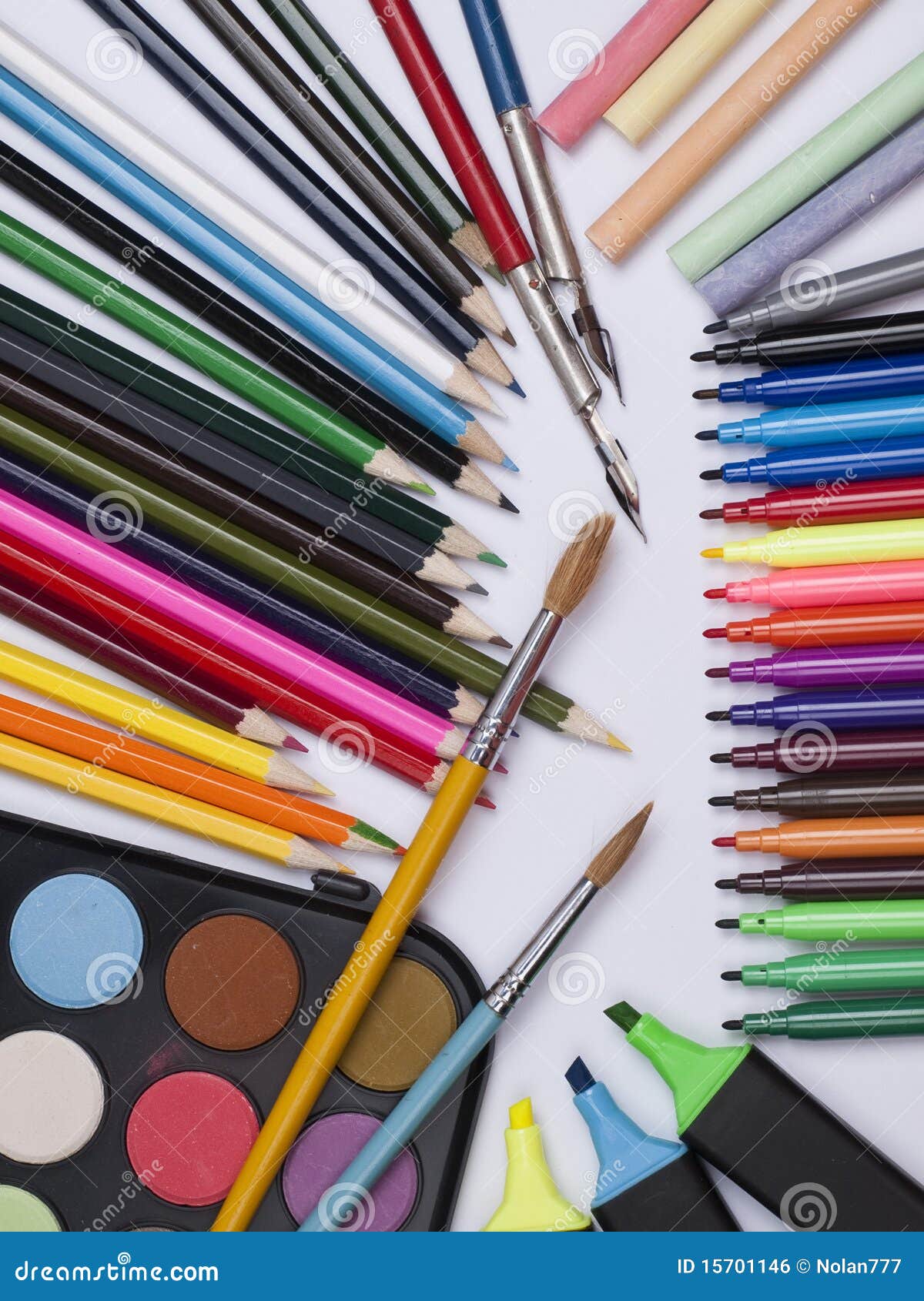 Different Objects for Drawing Stock Photo - Image of white, orange ...
