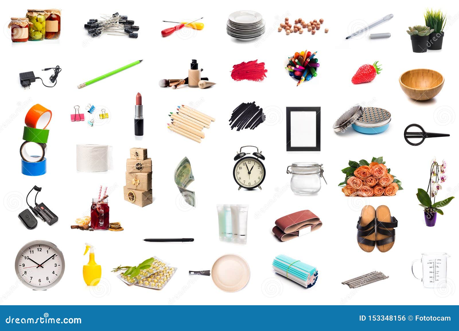 Different Objects Set Isolated on White Background Stock Photo - Image ... Different Objects Set Isolated on White Background Stock Photo - Image ...