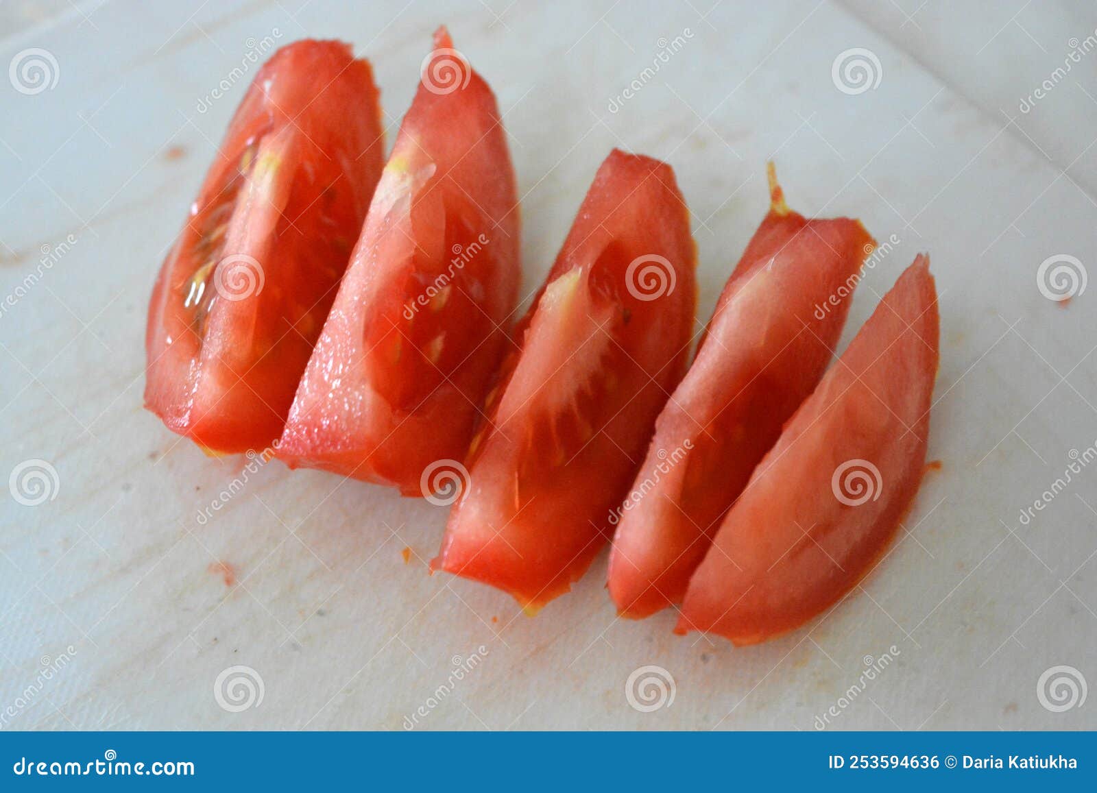 Healthy Food, Vegetables, Large Red Tomatoes Cut into Slices or Covered ...