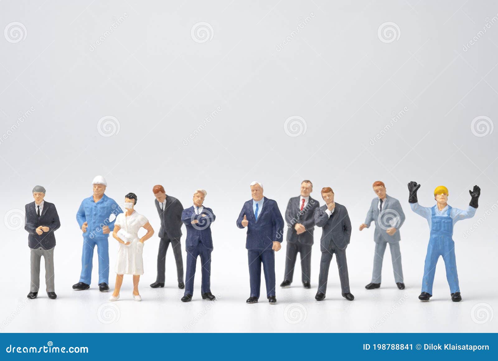 Different Occupation Job in People Group , Miniature Figure on White ...