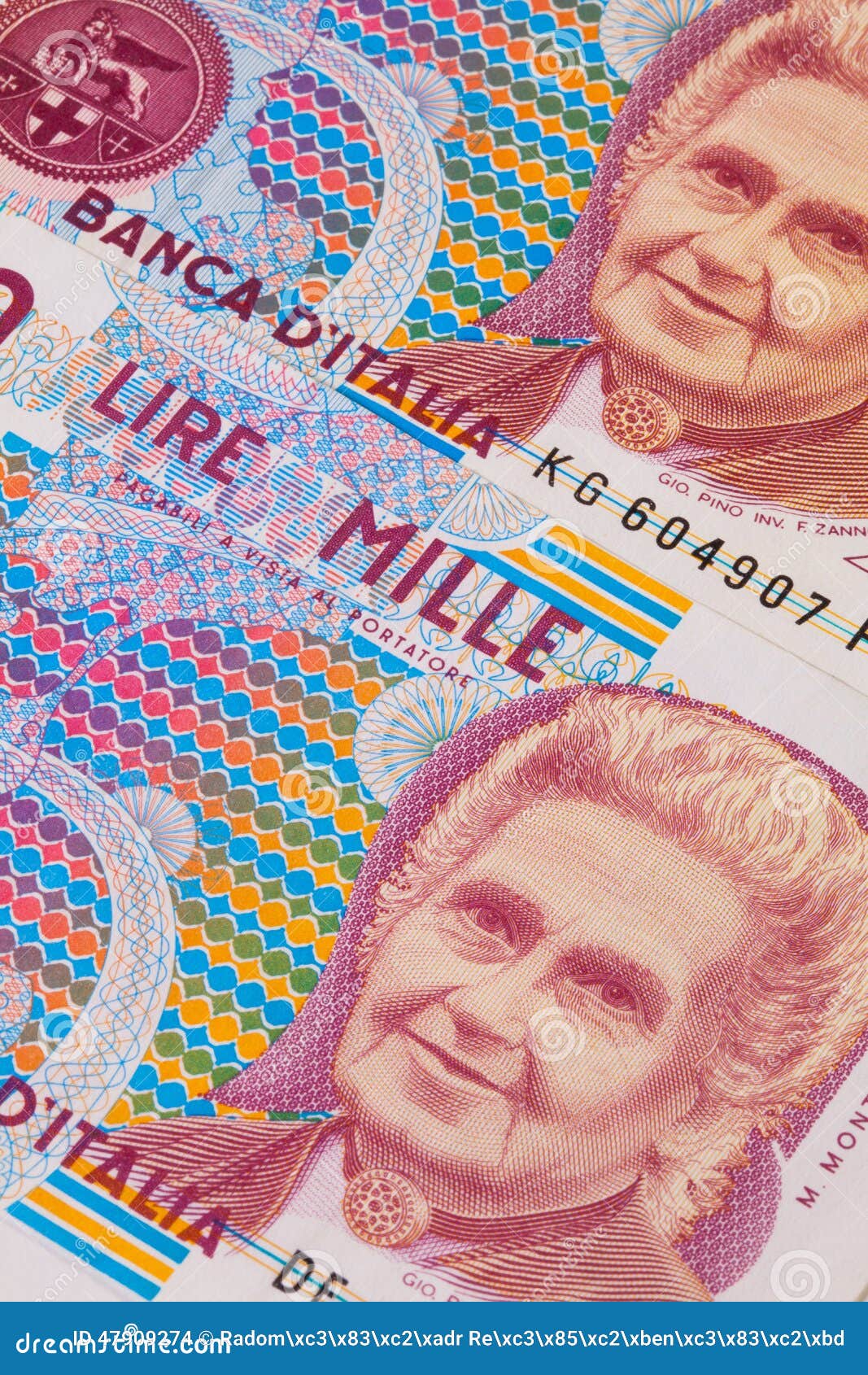 Different Old Banknotes from Italy Stock Photo - Image of paid ...