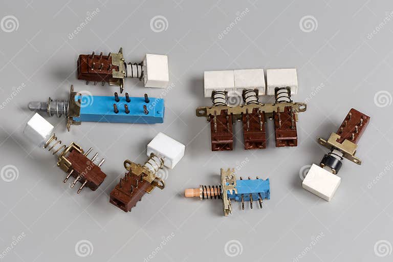 Different Old Outdated Electrical Single and Modular Push Button ...