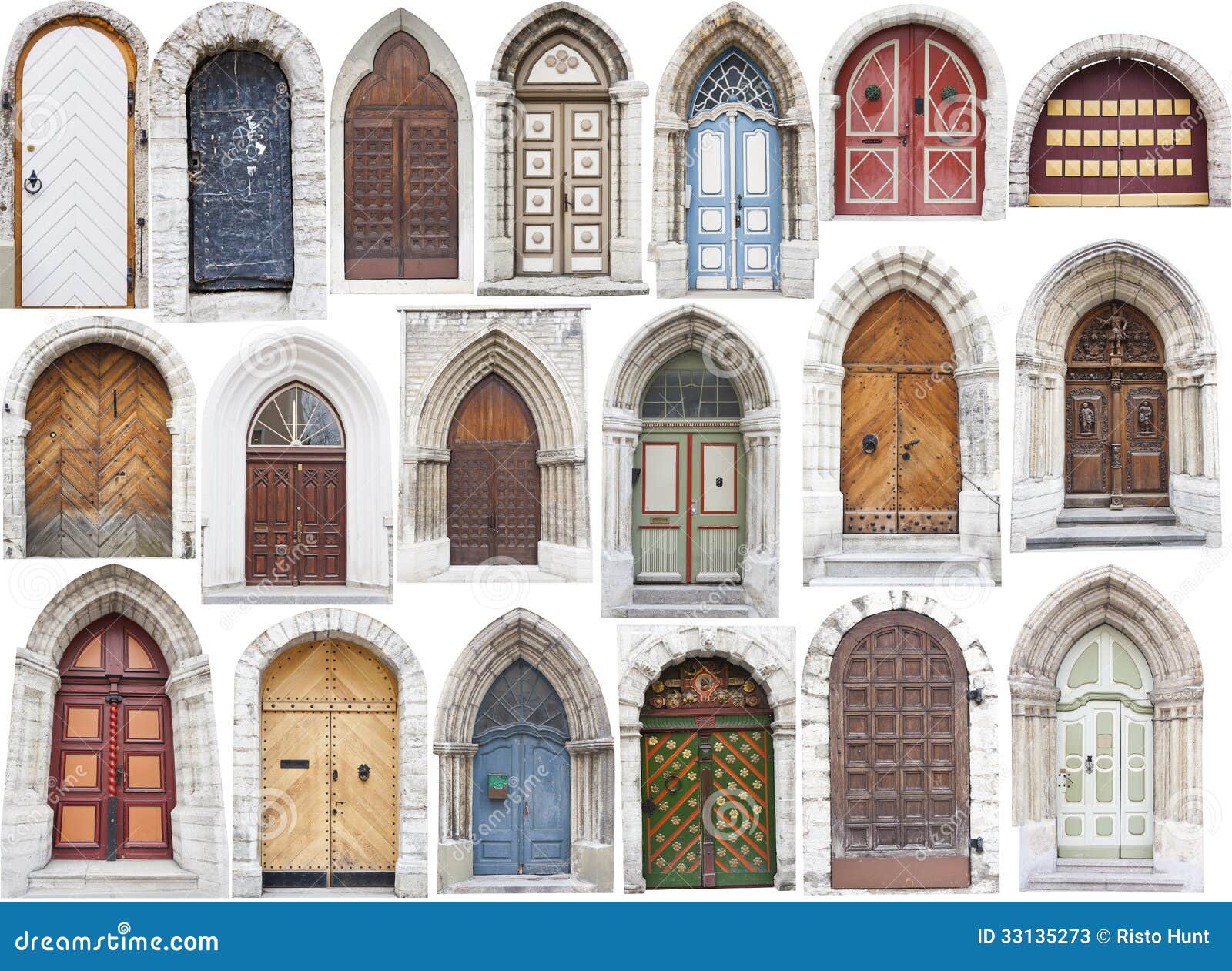 Different old style doors stock image. Image of design - 33135273