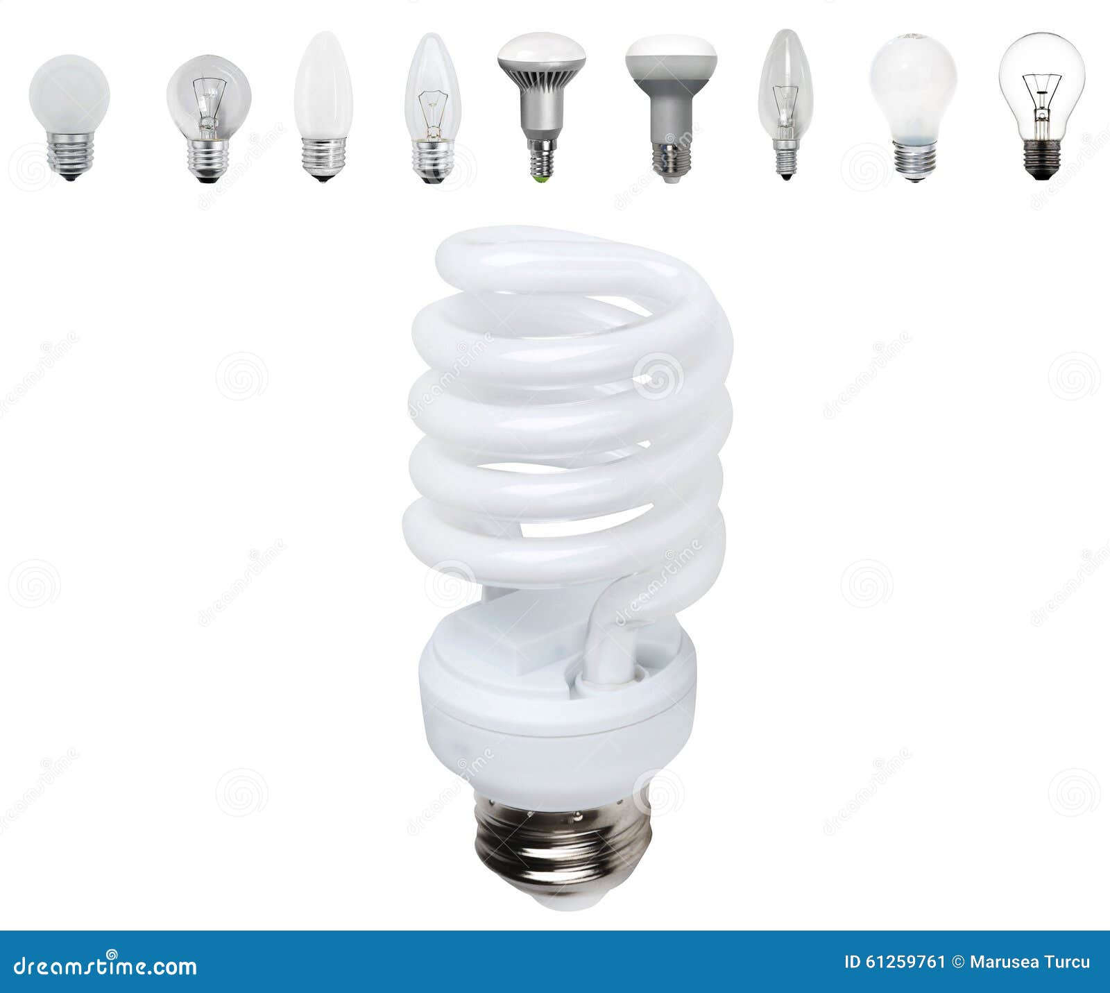 Different Old Types of Bulbs and Modern Light-bulb Stock Image - Image ...