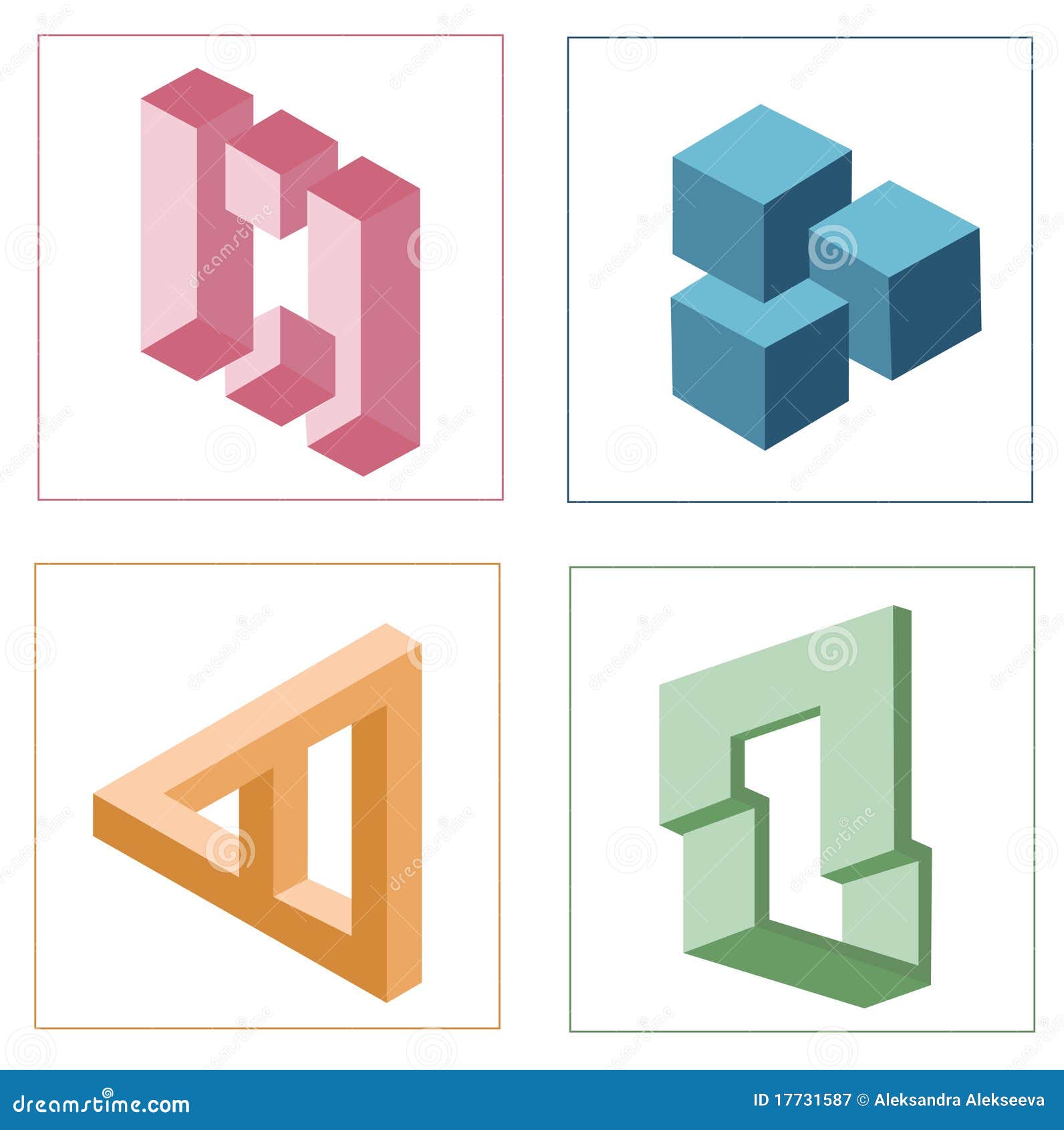 Different Optical Illusions of Impossible Objects Stock Vector ... Different Optical Illusions of Impossible Objects Stock Vector ...
