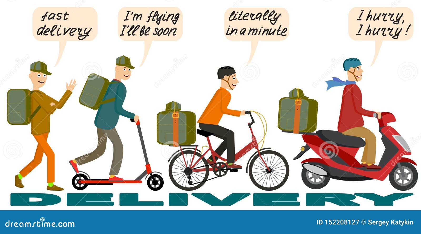 Different Options for Delivery Service. Vector Illustration Stock ...