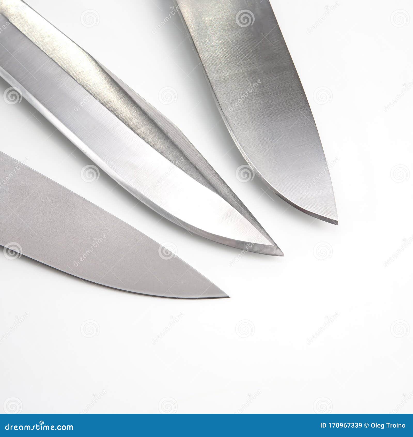 Different Options for the Shape of Knife Blades on a White Background ...