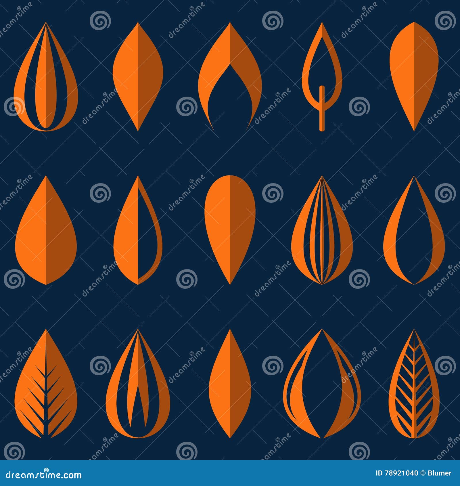 Different Origami Orange Simple Leaves Stock Vector - Illustration of ...