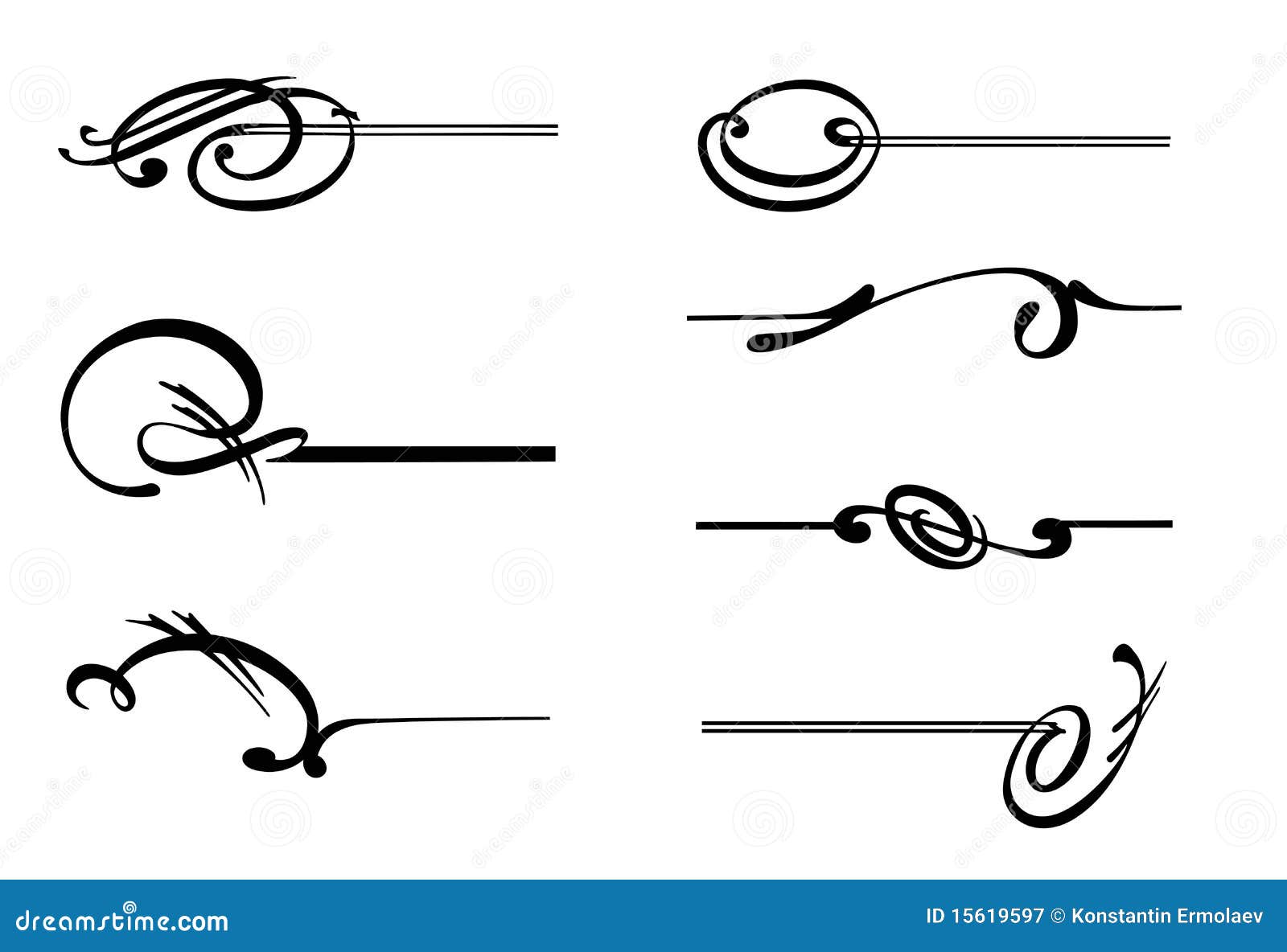 Different Ornamental Elements. Vector Set Stock Illustration ...