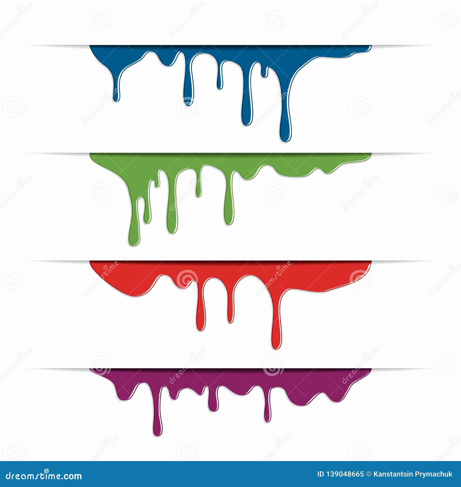 Different Paint Dripping, Abstract Blob. Vector Illustration. Stock ...
