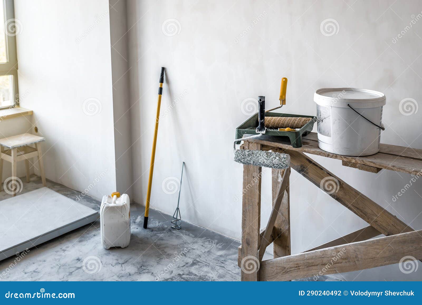 Different Painting Tools for Room Renovation Stock Photo - Image of ...
