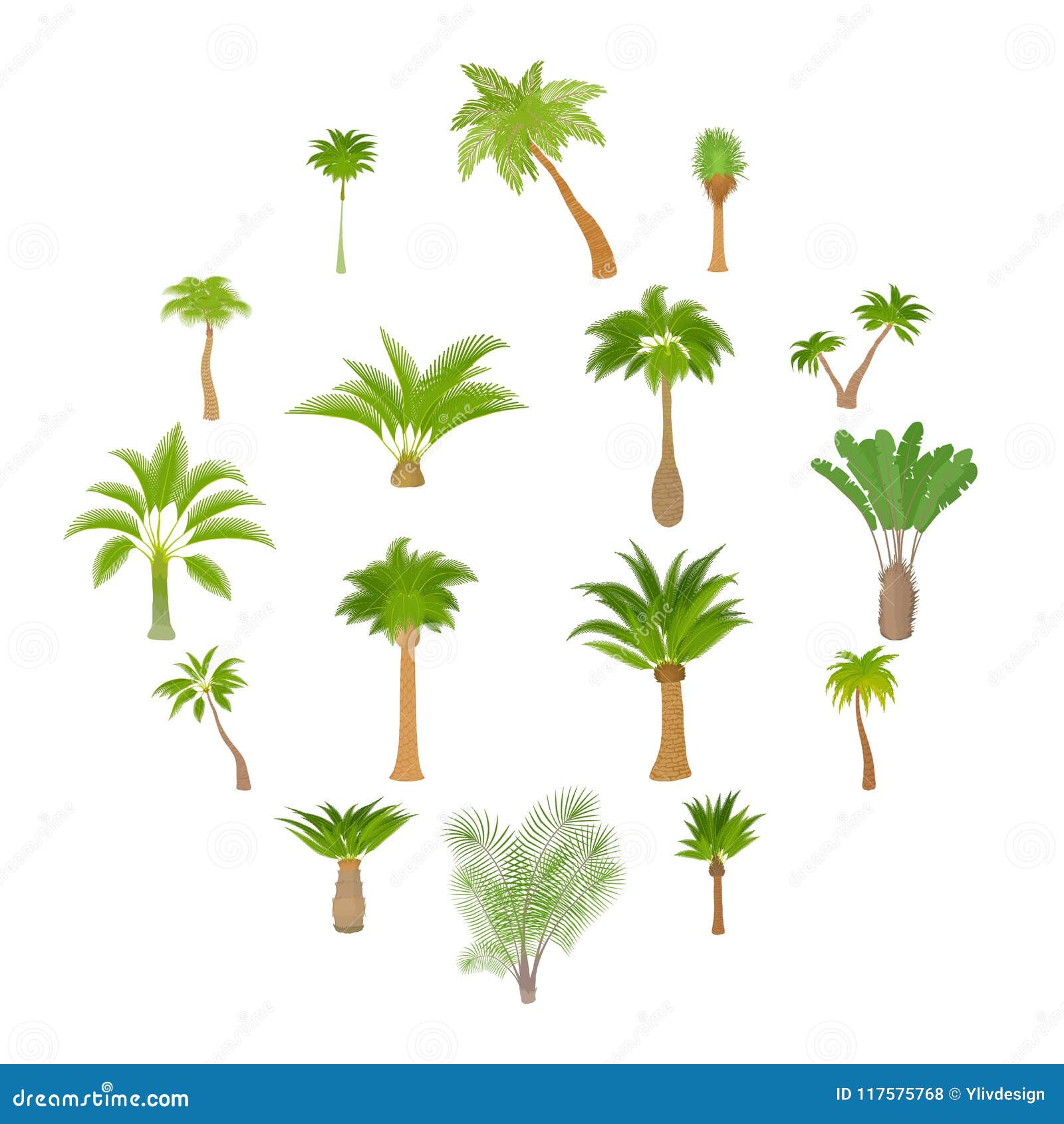 Different Palm Trees Icons Set, Cartoon Style Stock Vector ... Different Palm Trees Icons Set, Cartoon Style Stock Vector ...
