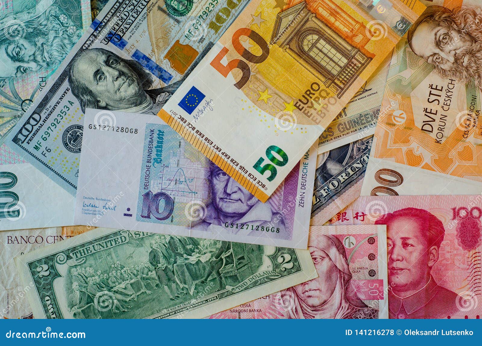 Different paper bills stock photo. Image of banknote - 141216278