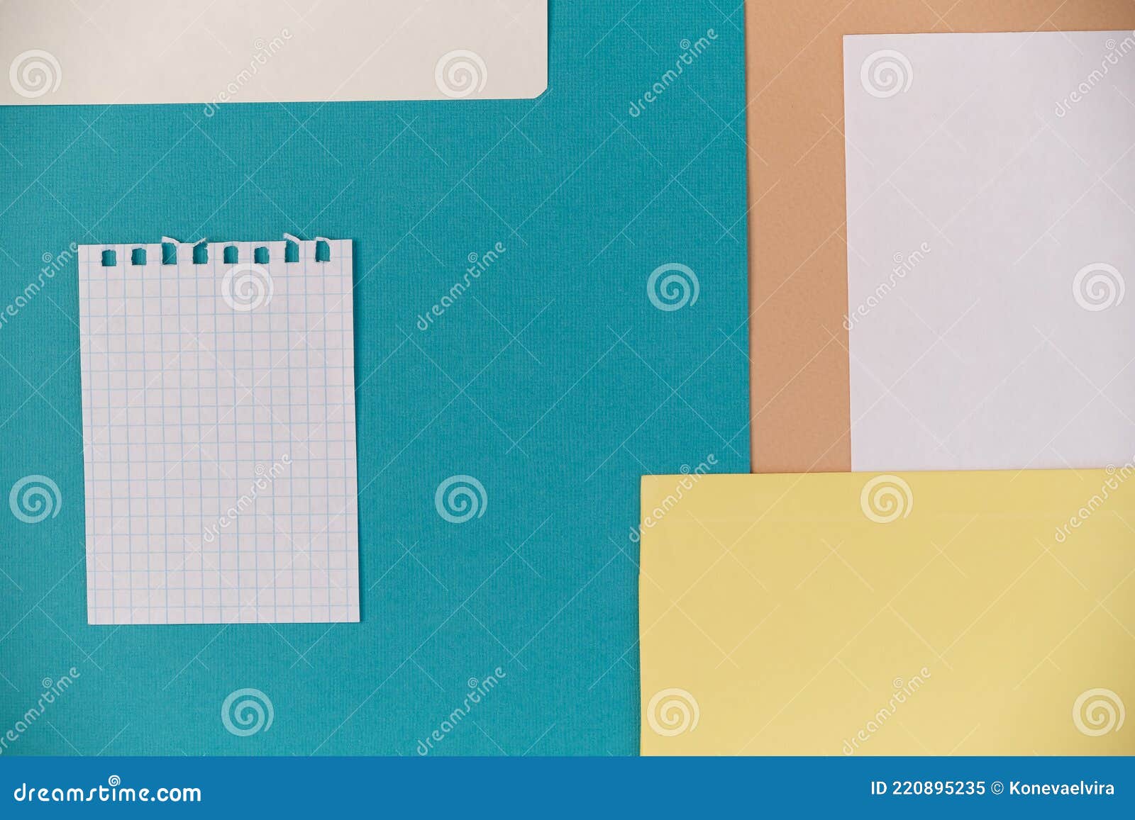 Different Paper Textures with Torn and Smooth Edges on a Beige ...