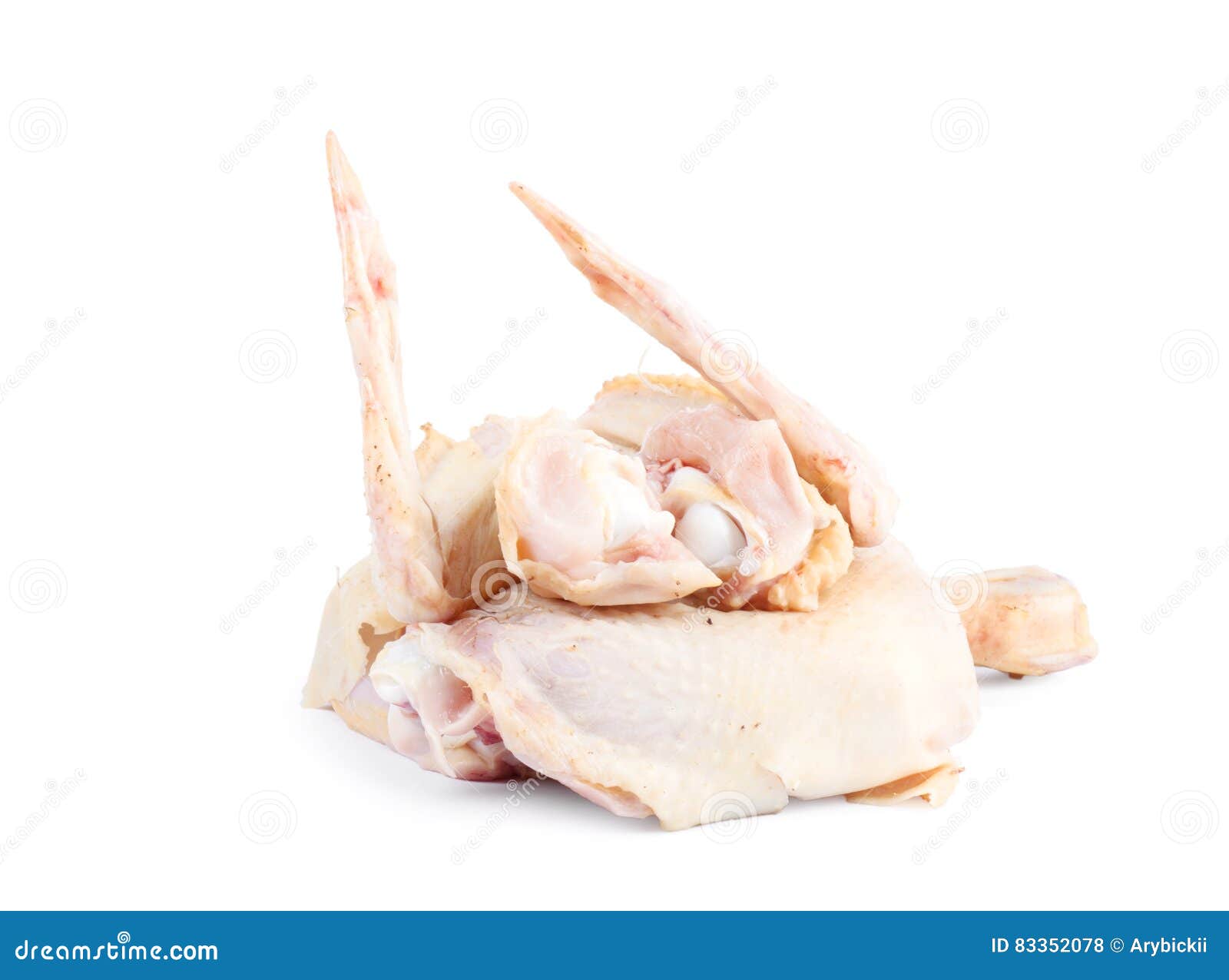 Different Parts of a Chicken on a White Background. Stock Photo - Image ...