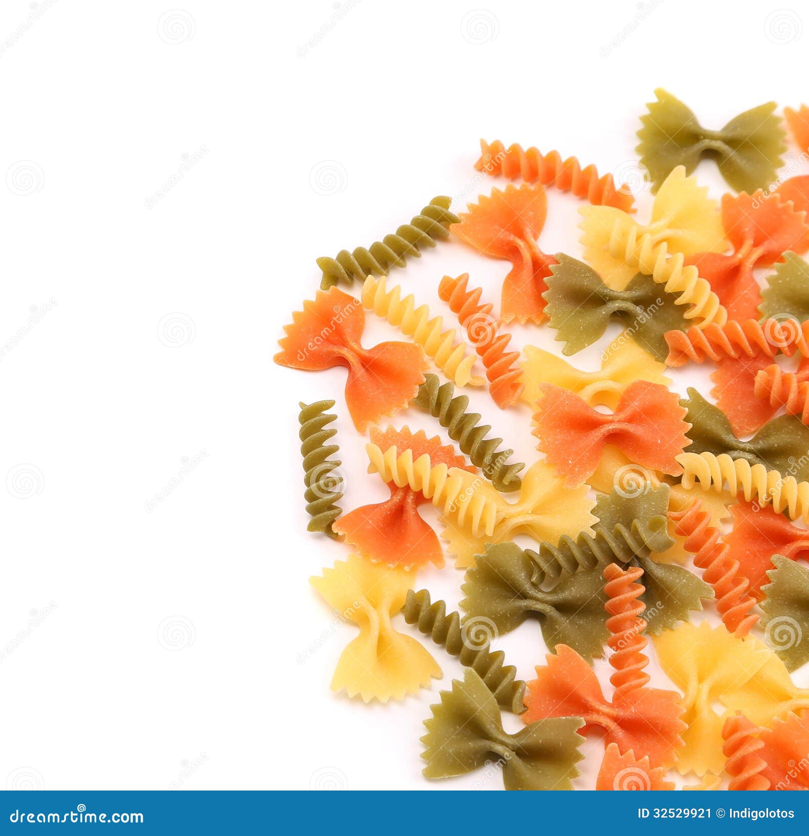 Different Pasta in Three Colors Close-up. Stock Image - Image of ...