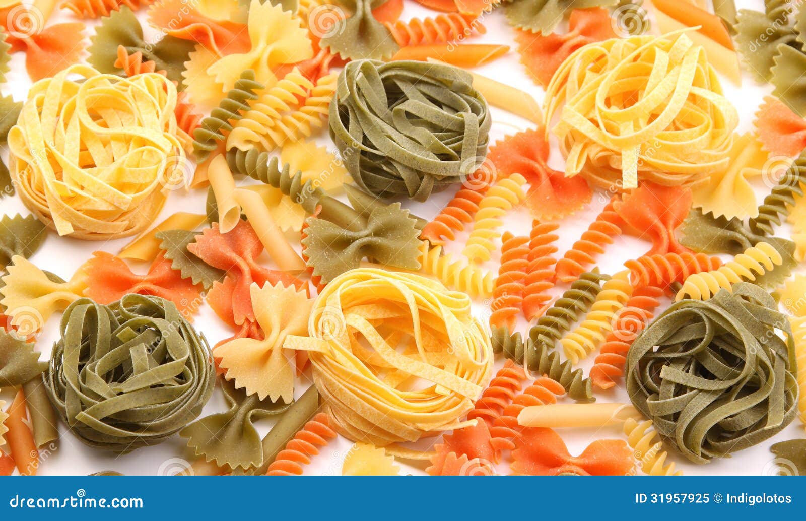 Different Pasta In Three Colors Stock Image - Image of tagliatelle ...