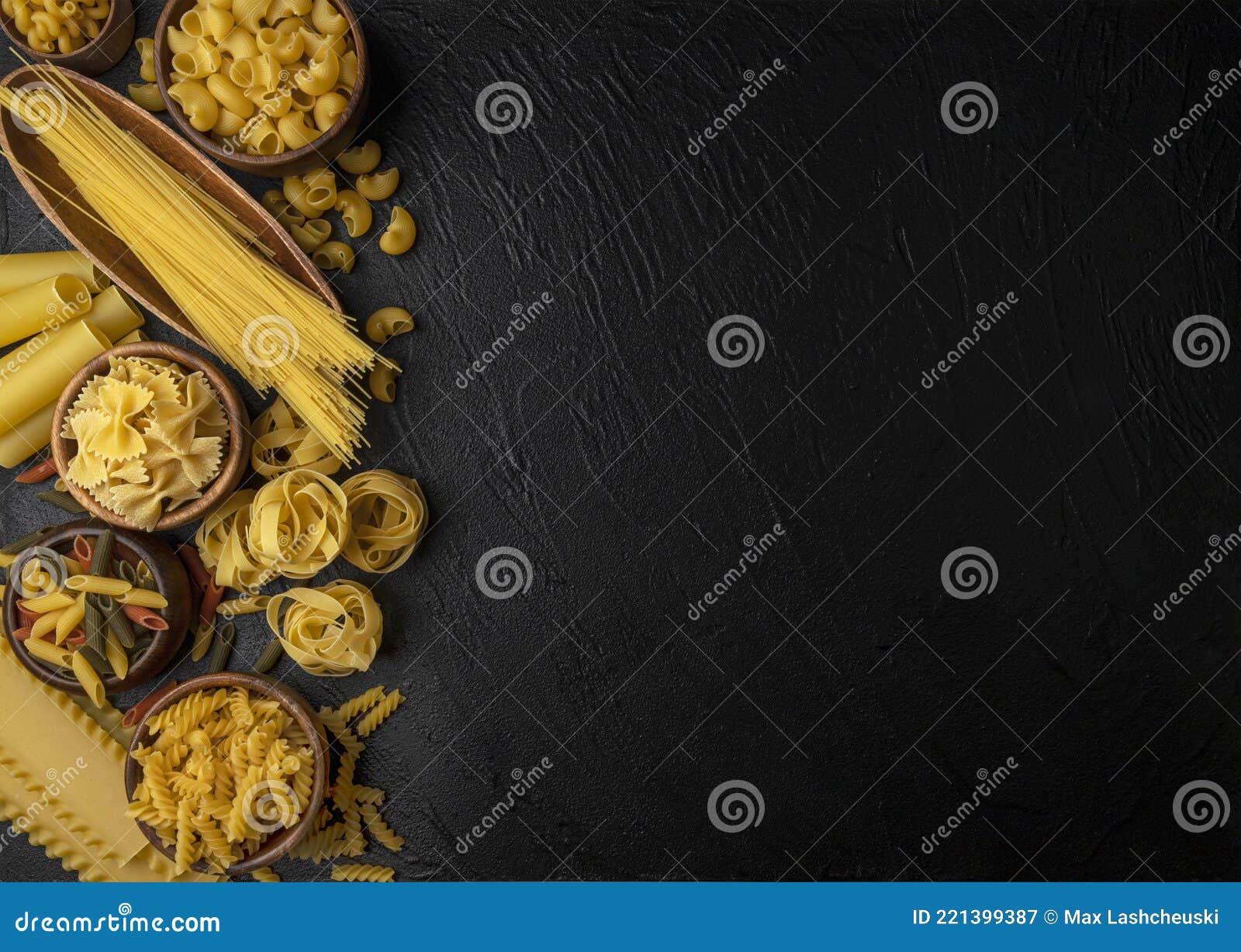 Different Mix Pasta Types On The Table Stock Image | CartoonDealer.com ...